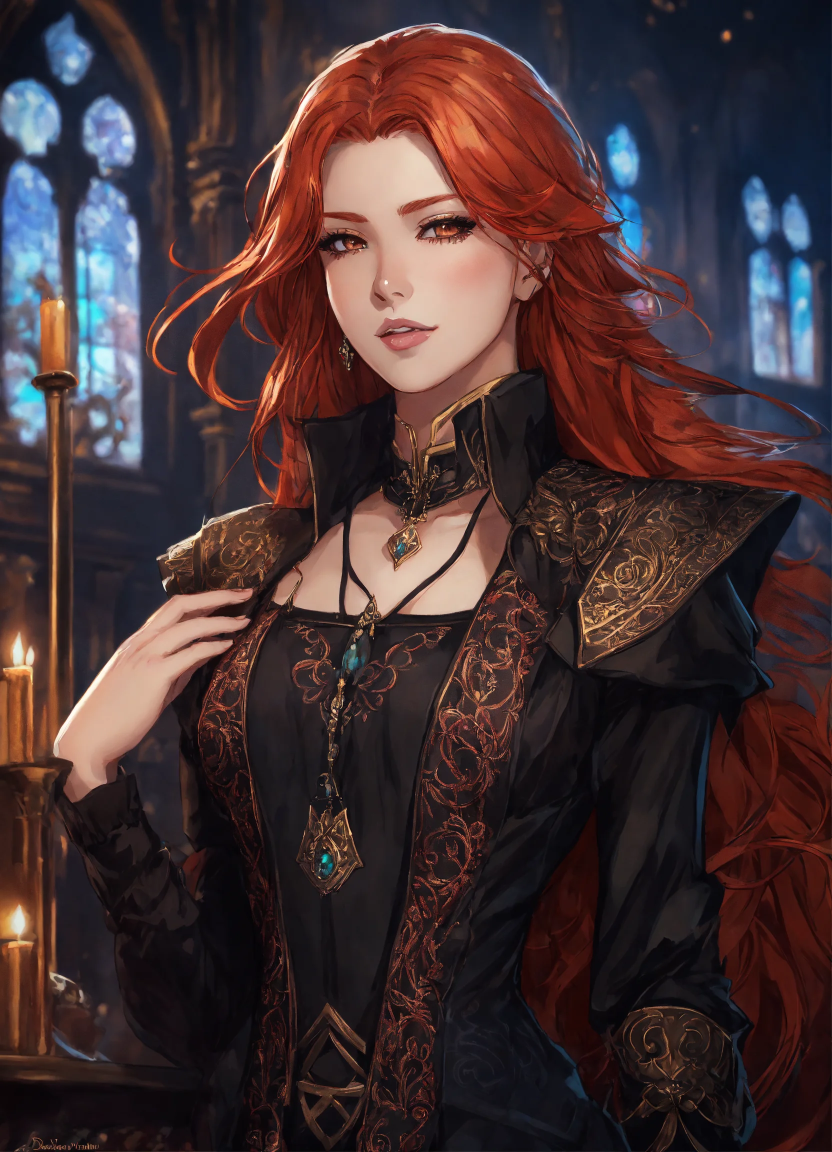 Lexica - Beautiful redhead woman in the style of anime castlevania ...
