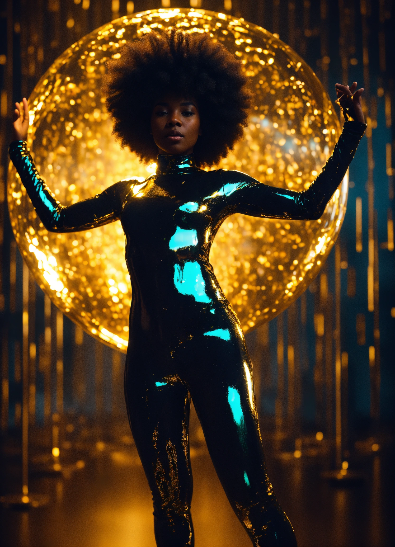 Lexica - 3d render of black woman with afro made entirely of glass ...