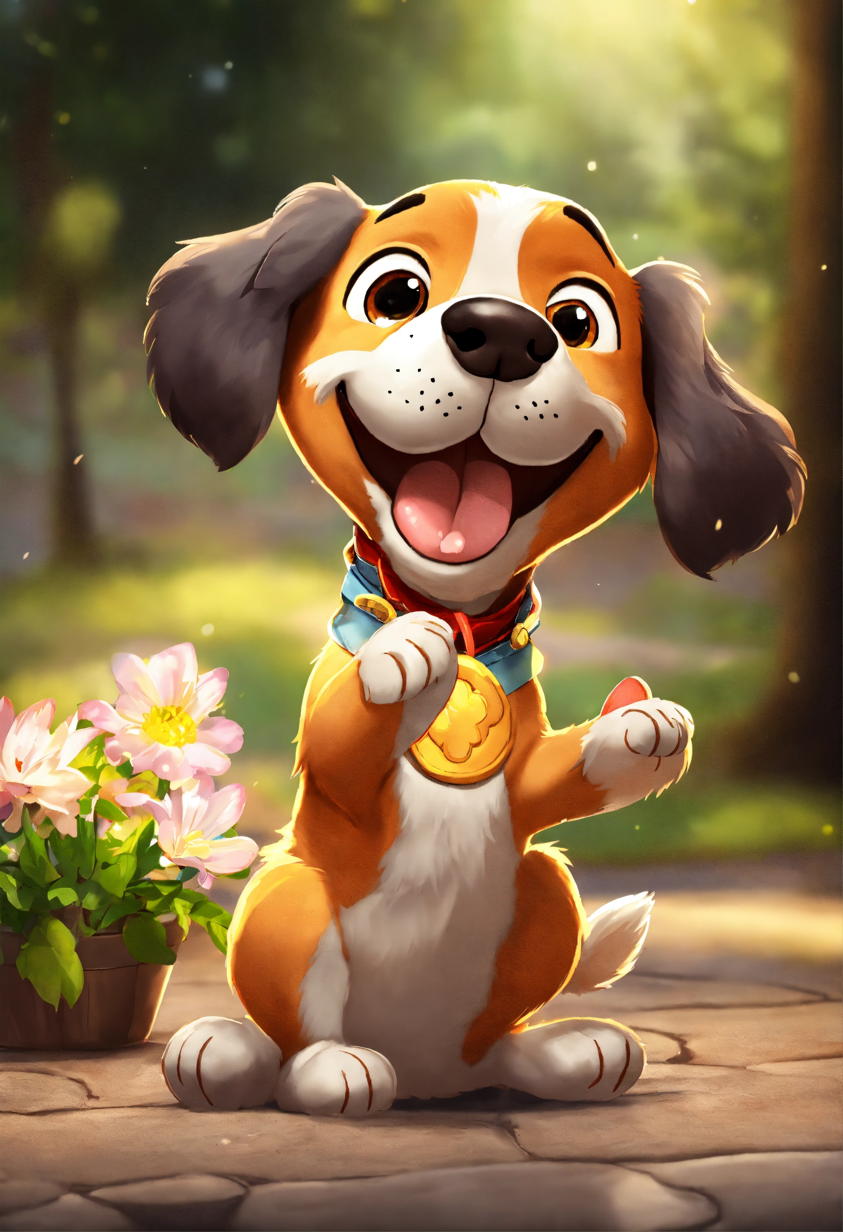 Lexica - Cartoon dog clapping