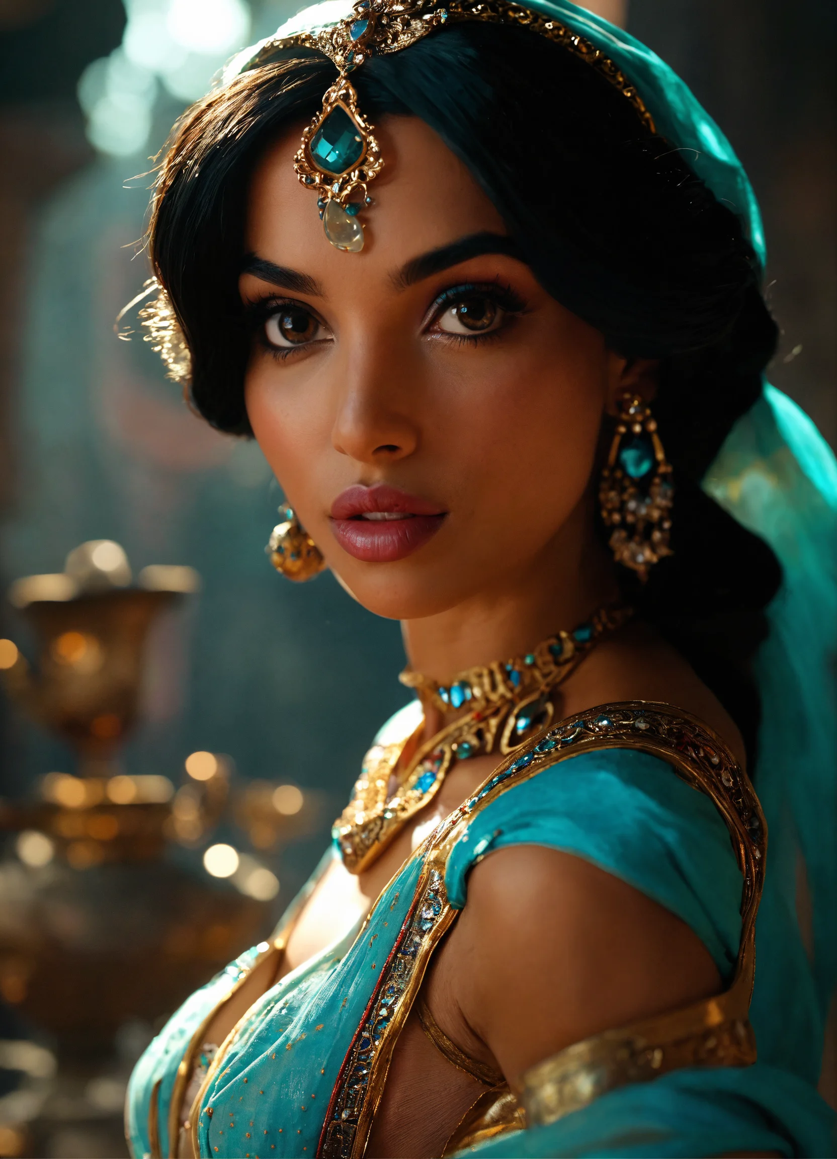Lexica - Stunning Princess Jasmine, 8k photo, in action, cinematic