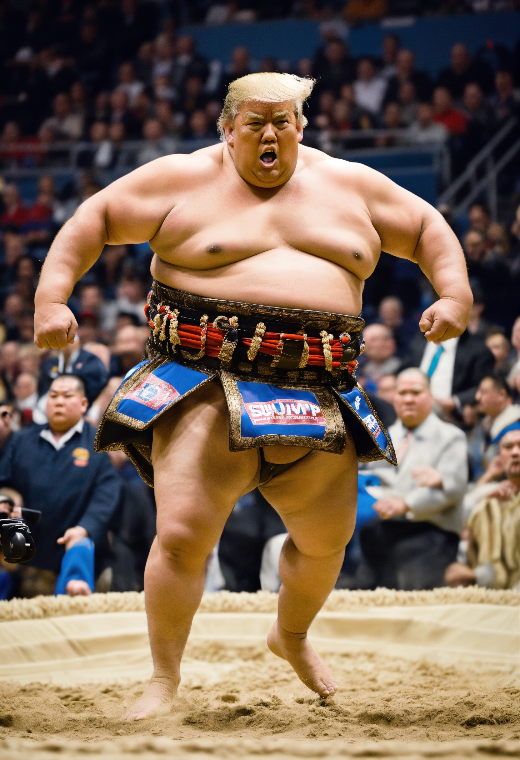 Lexica - Sumo wrestler Donald Trump in the arena, sports ((action shot ...