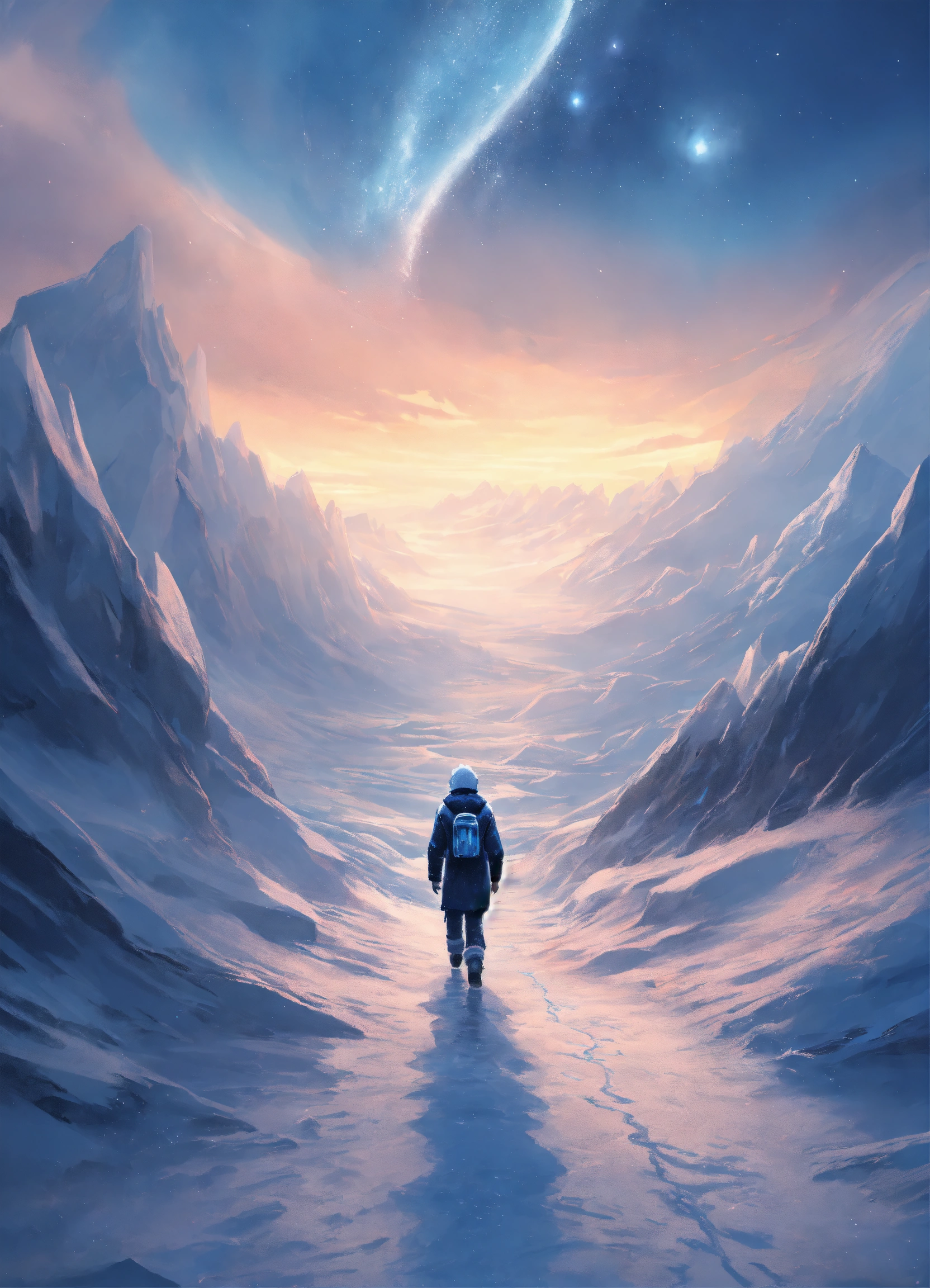 Lexica - Dreamy fluffy fluid eskimo walking pose of a ice path the ...
