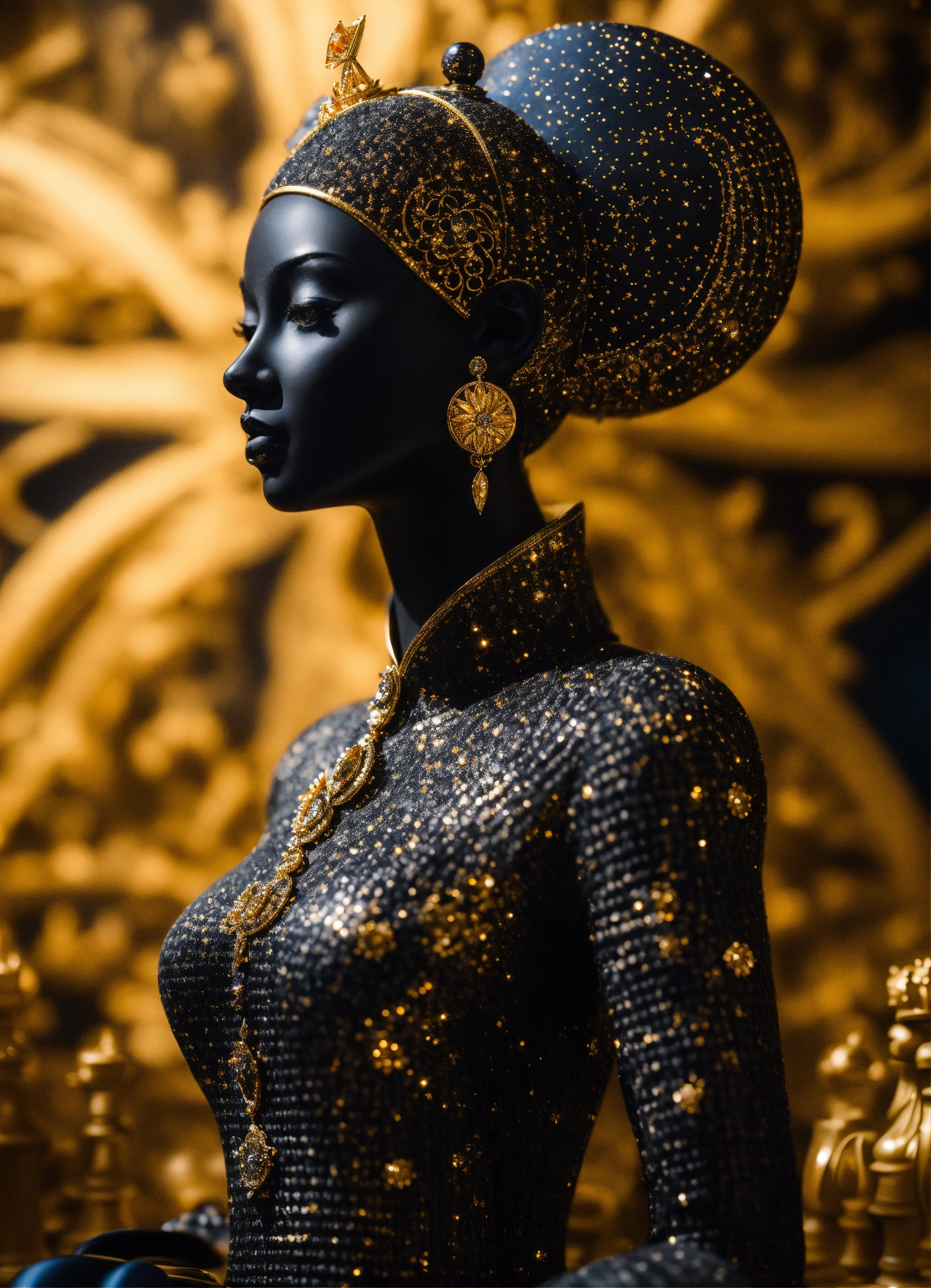 Lexica - Minimalism. Black Solar Queen with long oversized white ...