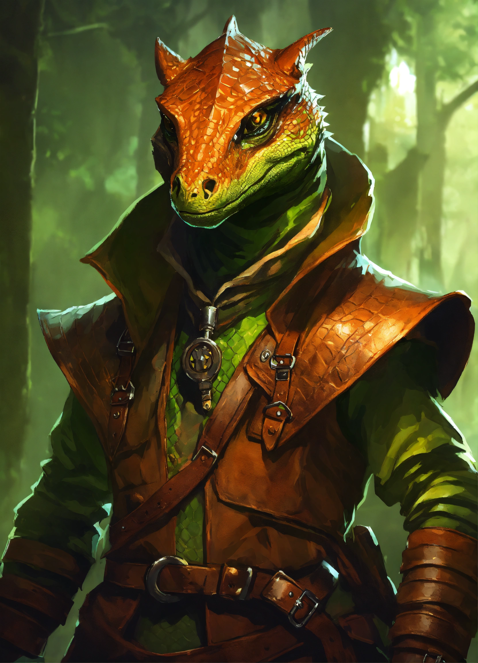 Lexica - D&D Lizardfolk, alchemist, leather hood