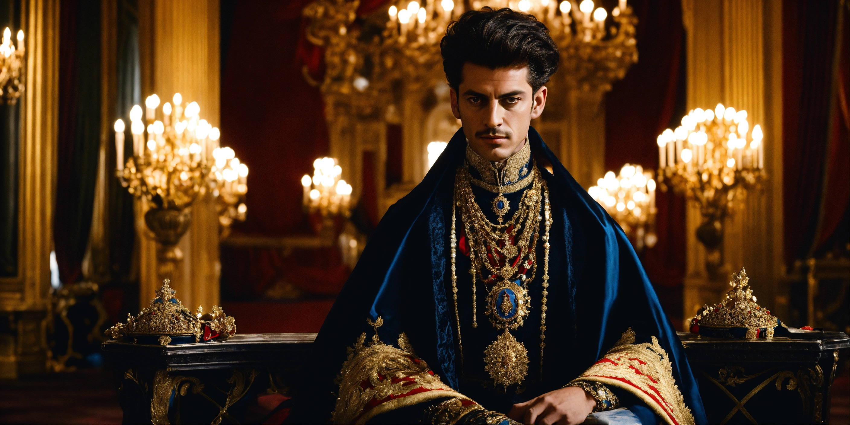 Lexica - Sinister portrait of a young and handsome evil French emperor ...