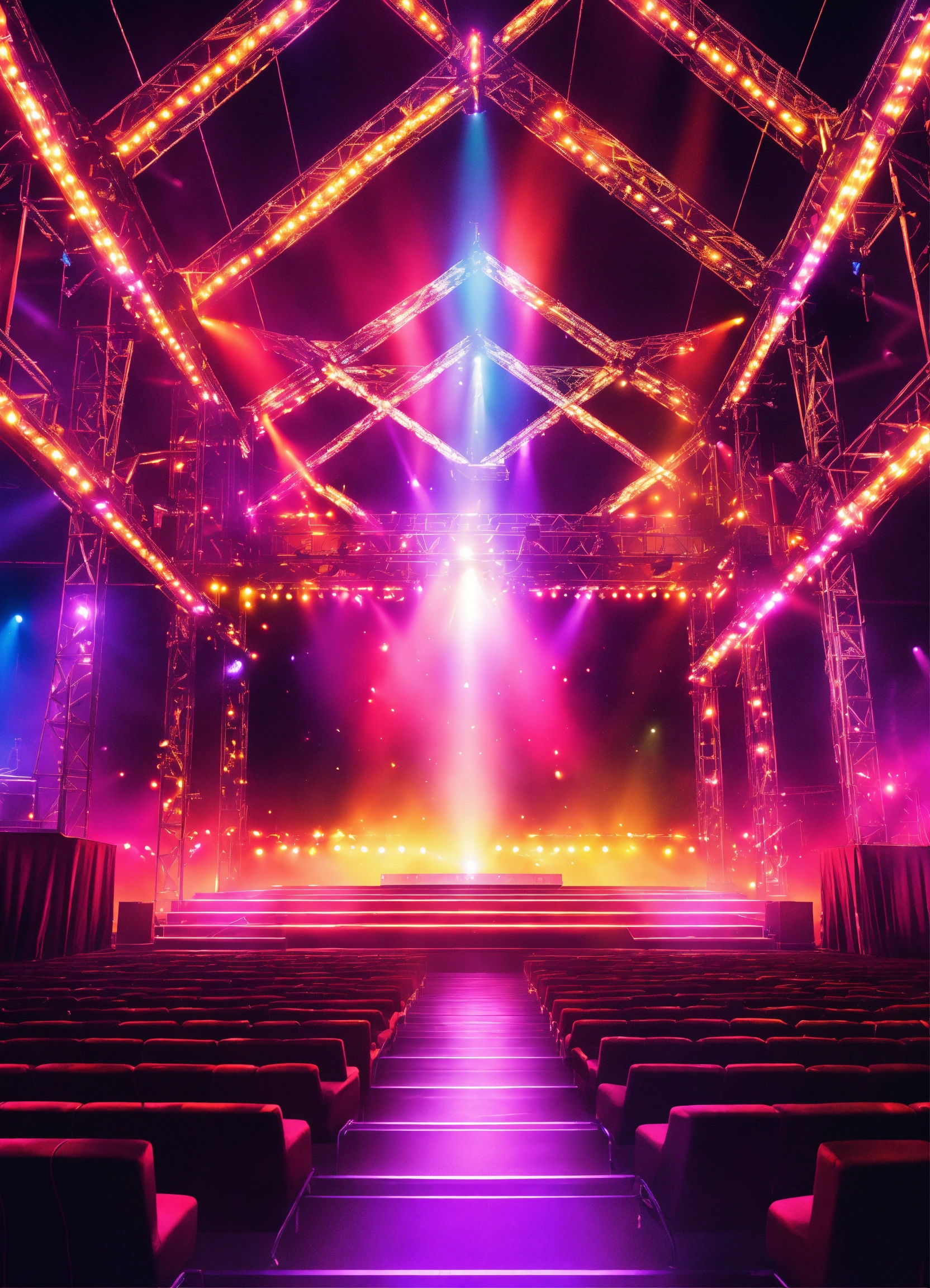 Lexica - Background for event flyer, stock image, illuminated stage ...