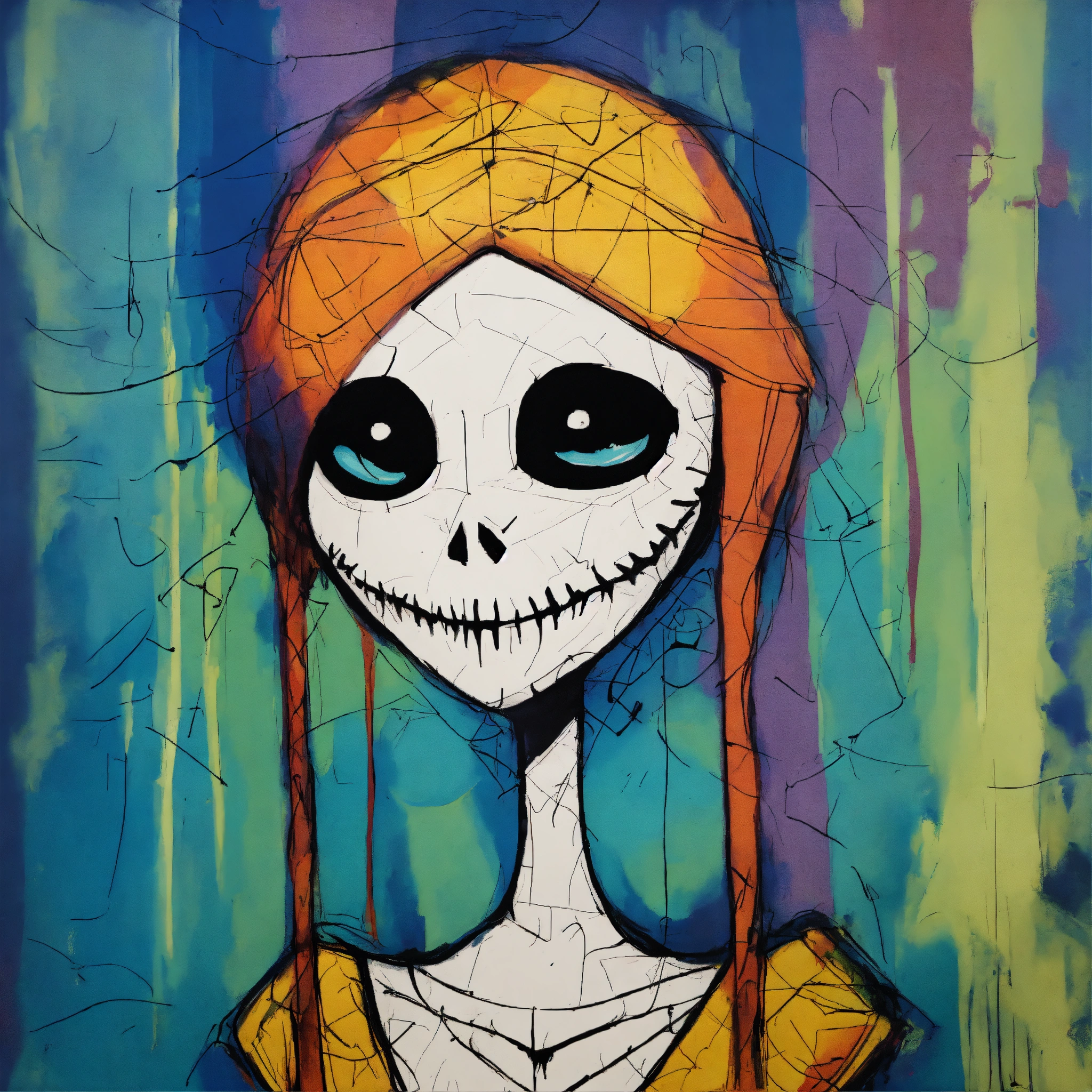Lexica - Minimalistic painting of sally from nightmare before christmas ...