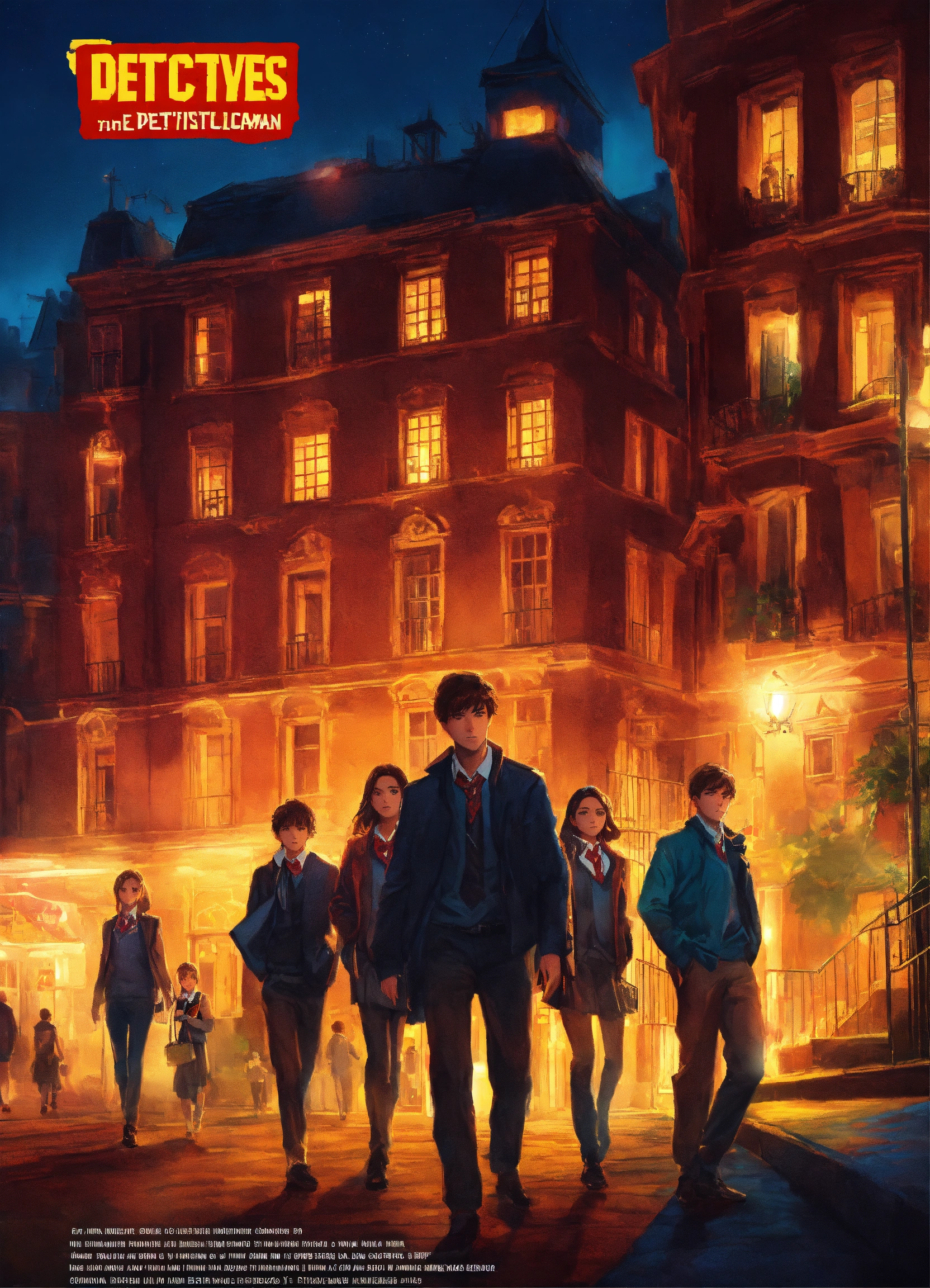 Lexica - Estilo portada de película de detectives, cinco estudiantes ...