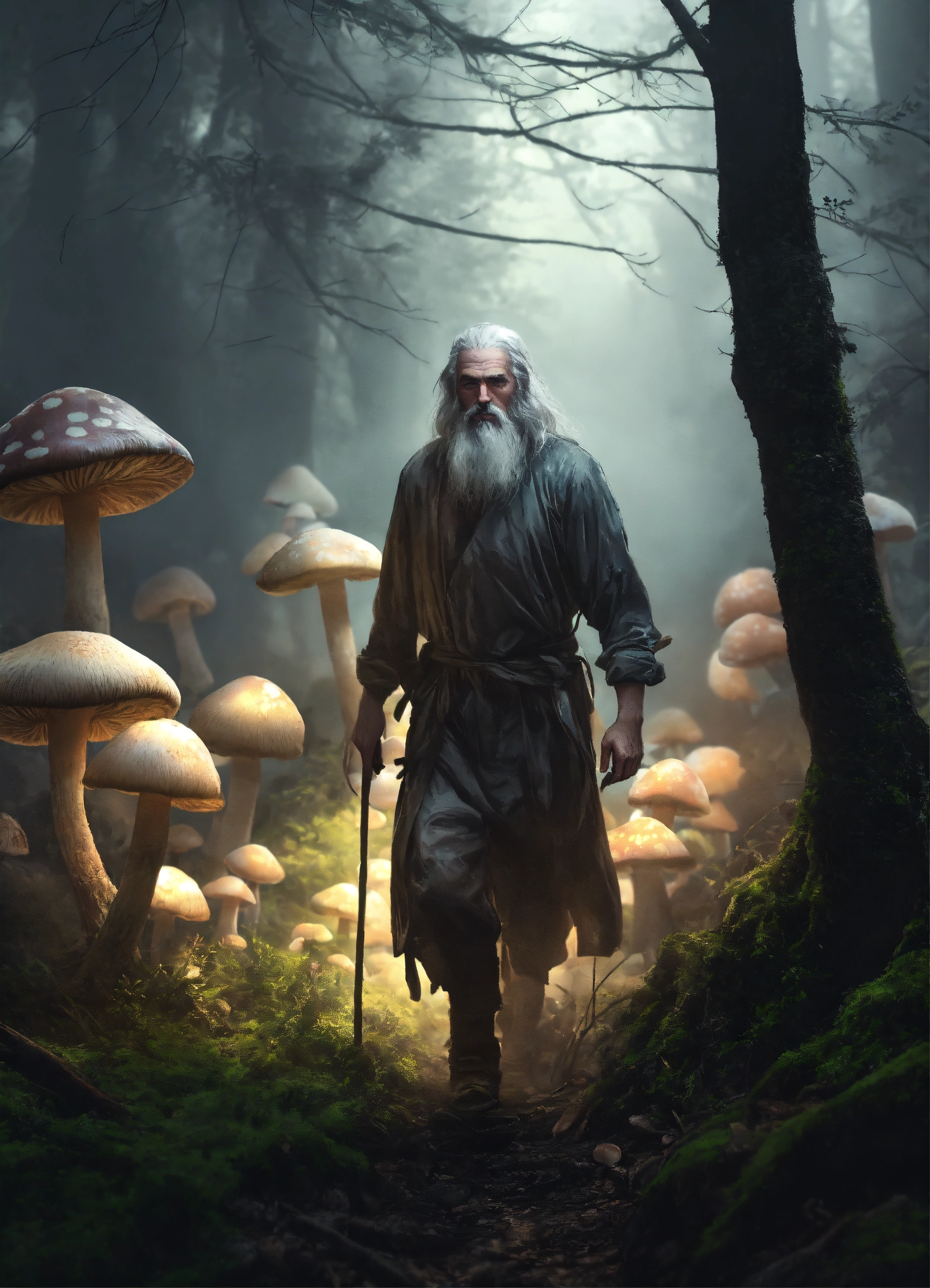 Lexica - An emaciated young and gaunt faced human male hermit with ...