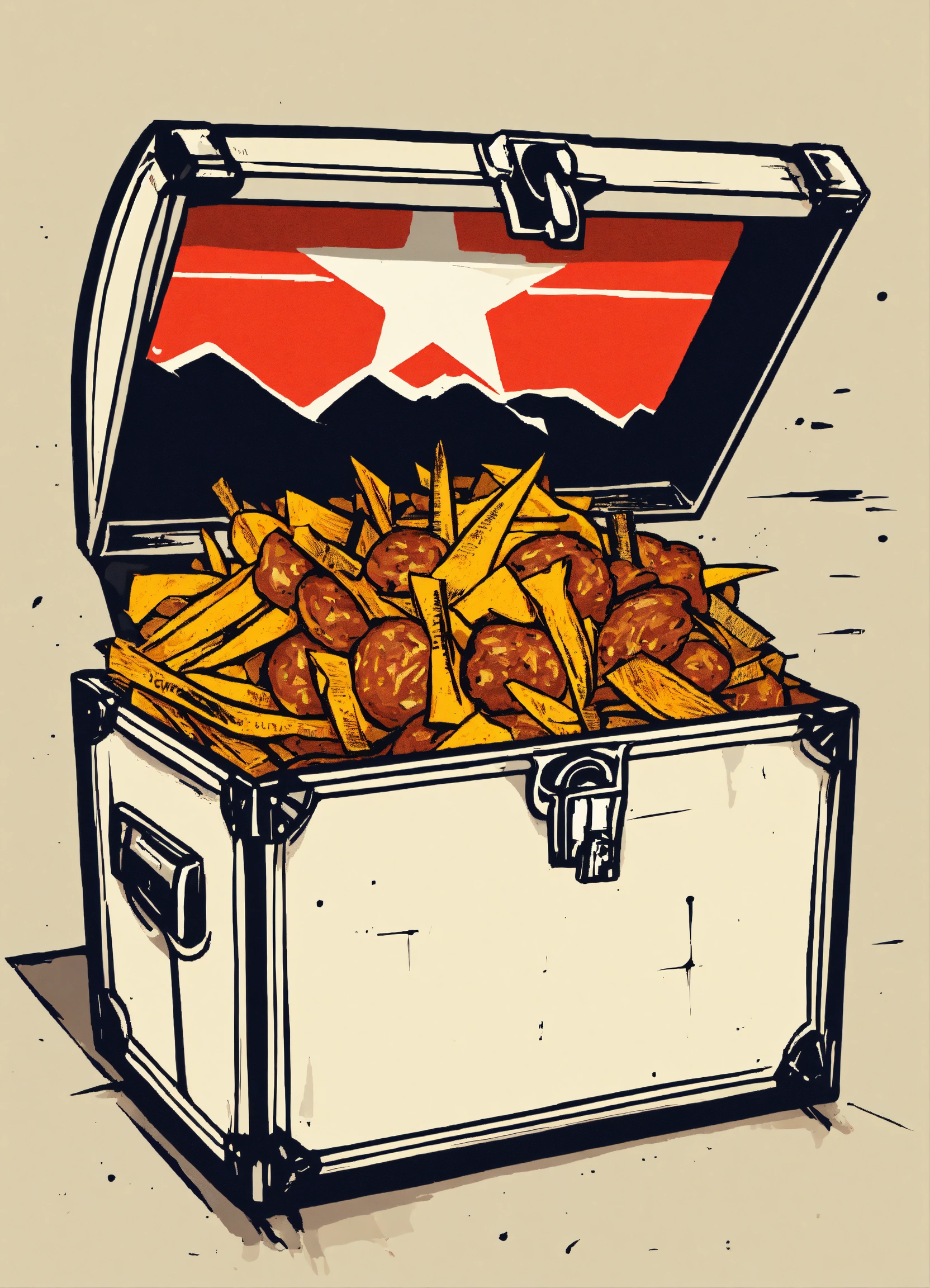 Lexica - Draw a chest in pen and paper style a minimalist vector simple ...