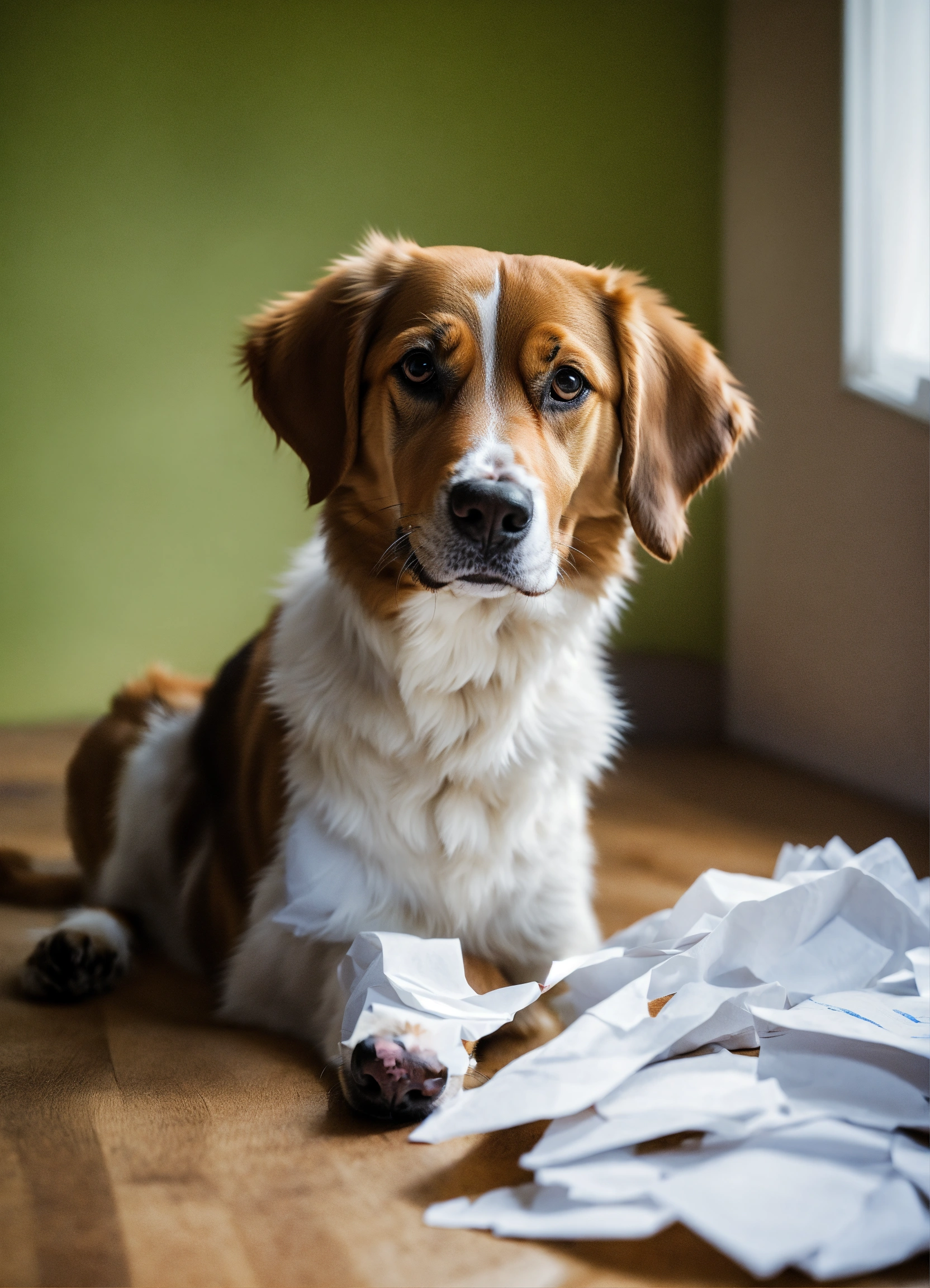 Lexica - Dog eating paper