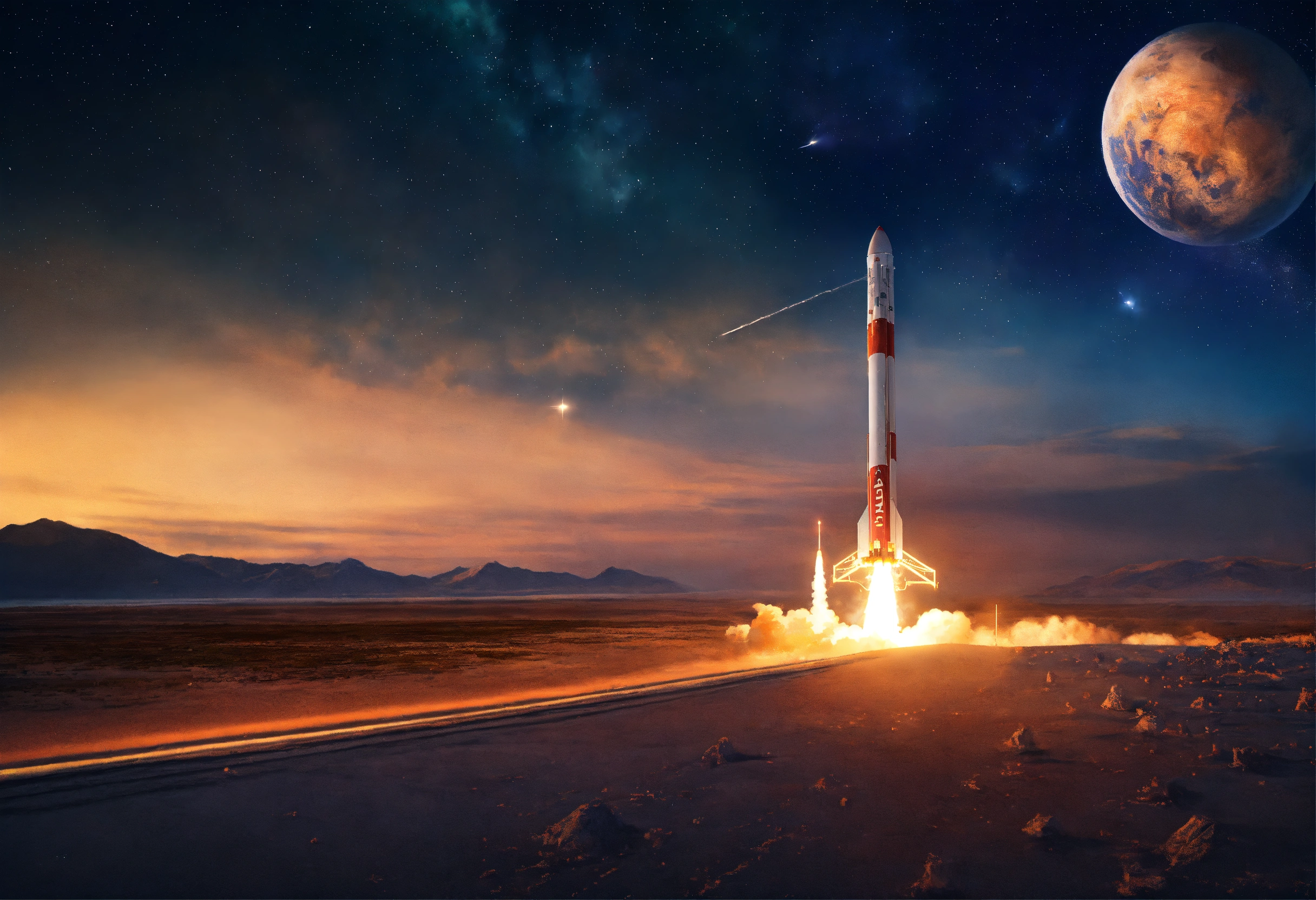 Lexica - A rocket flying trough sapce