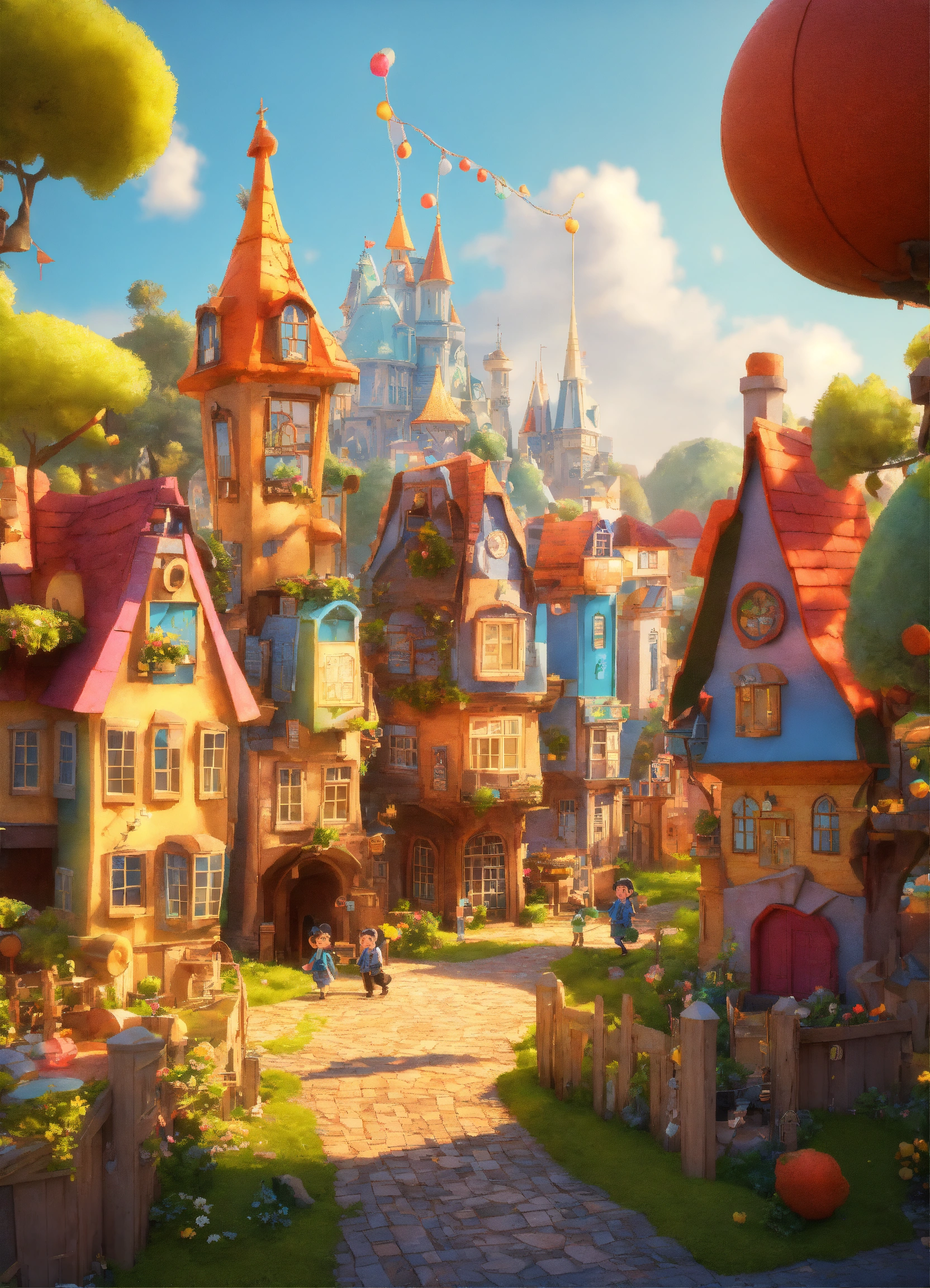 Lexica - A imaginary school town from fairy tales . The city buildings ...