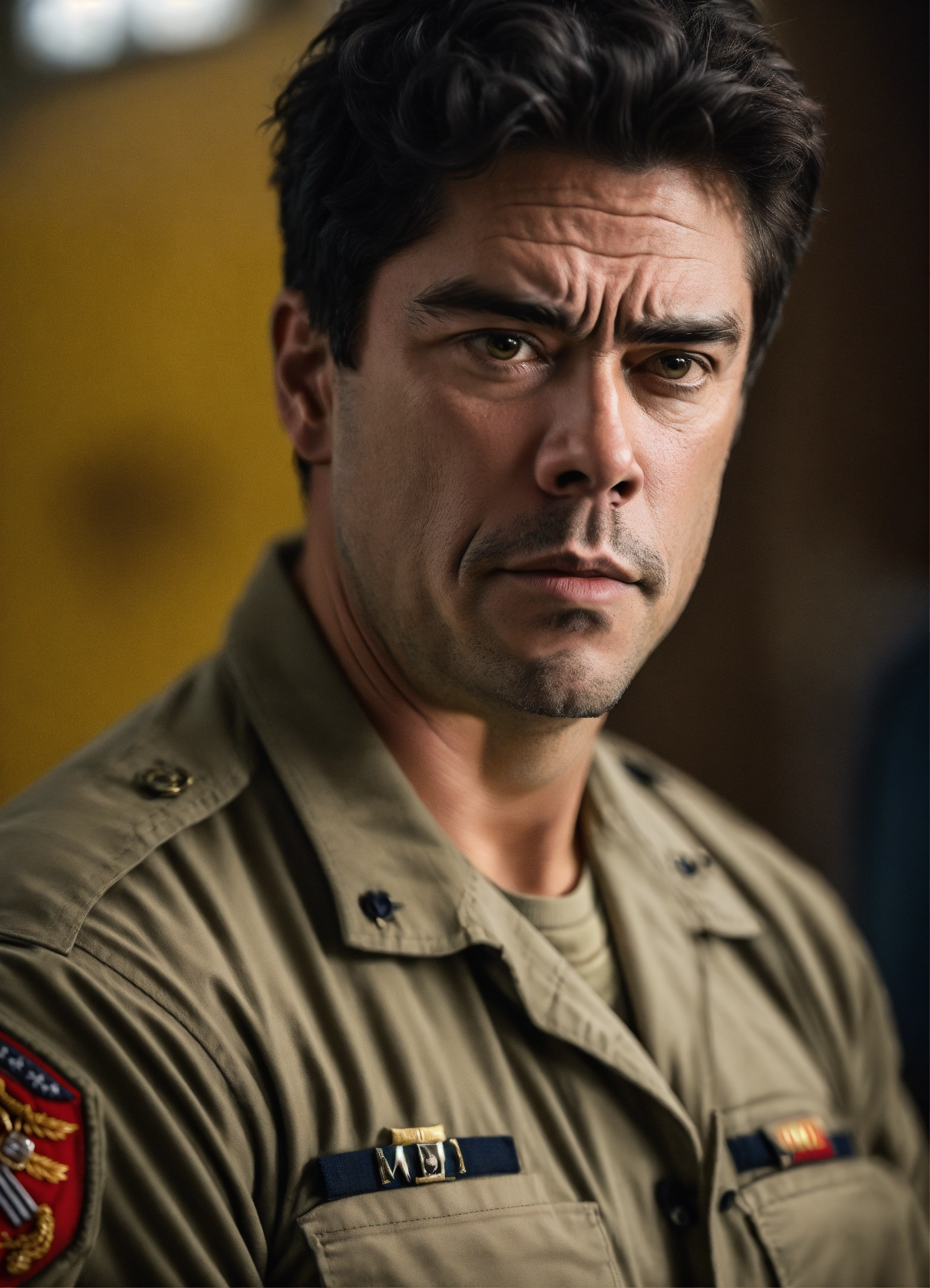Lexica - Scared man, US Marine, FRONT VIEW, casual clothes, arms ...