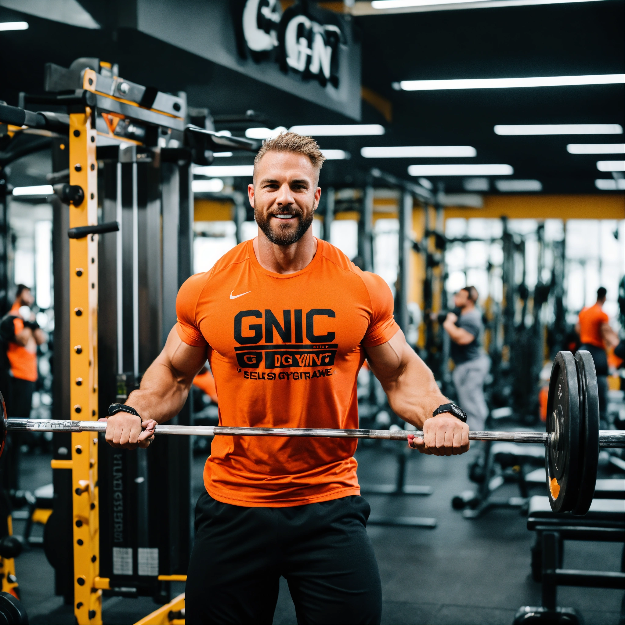 Lexica - A photo of a man working out in a gym. The man is wearing a ...