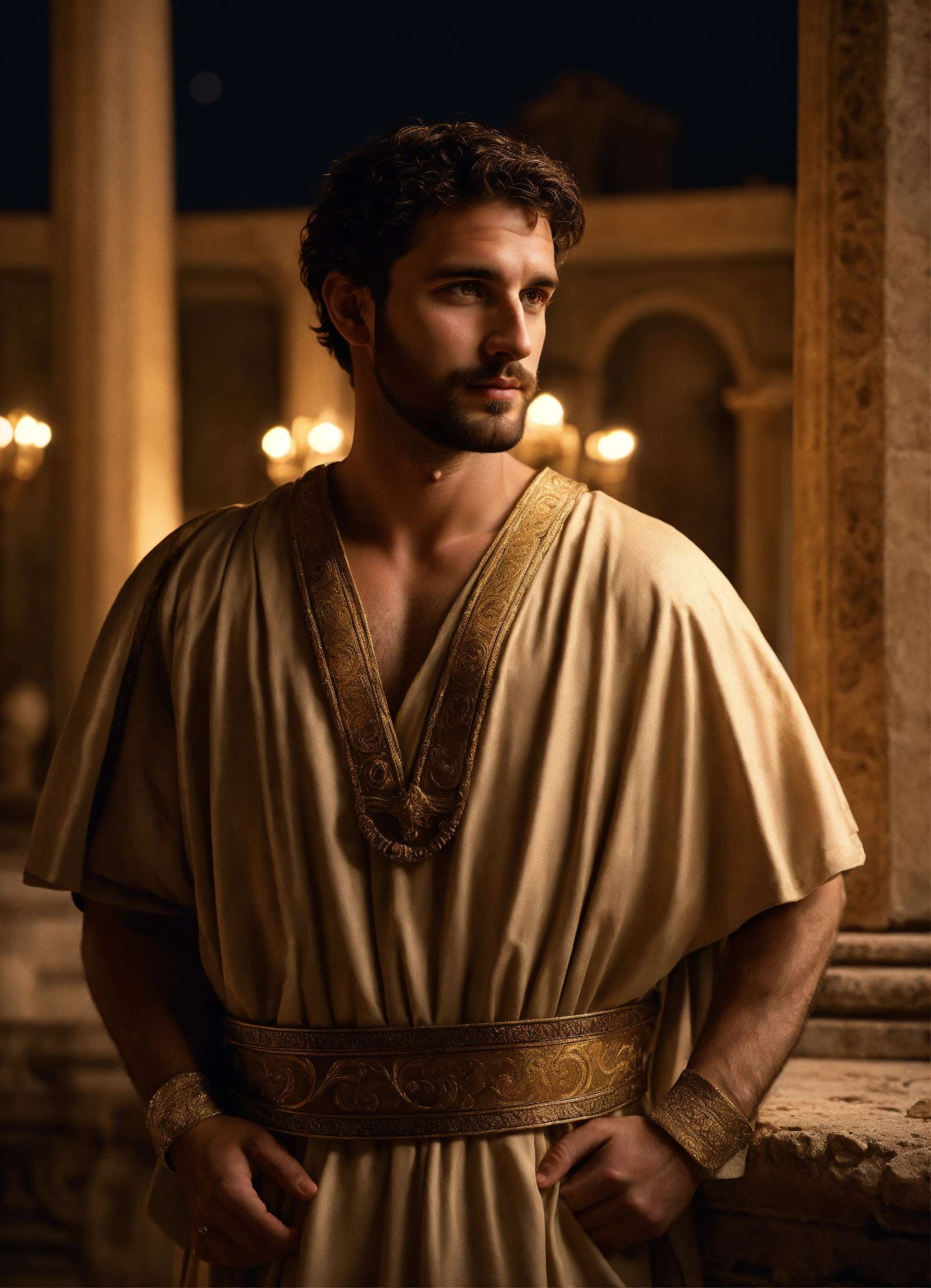 Lexica - A young rich noble handsome roman man wearing roman clothes ...