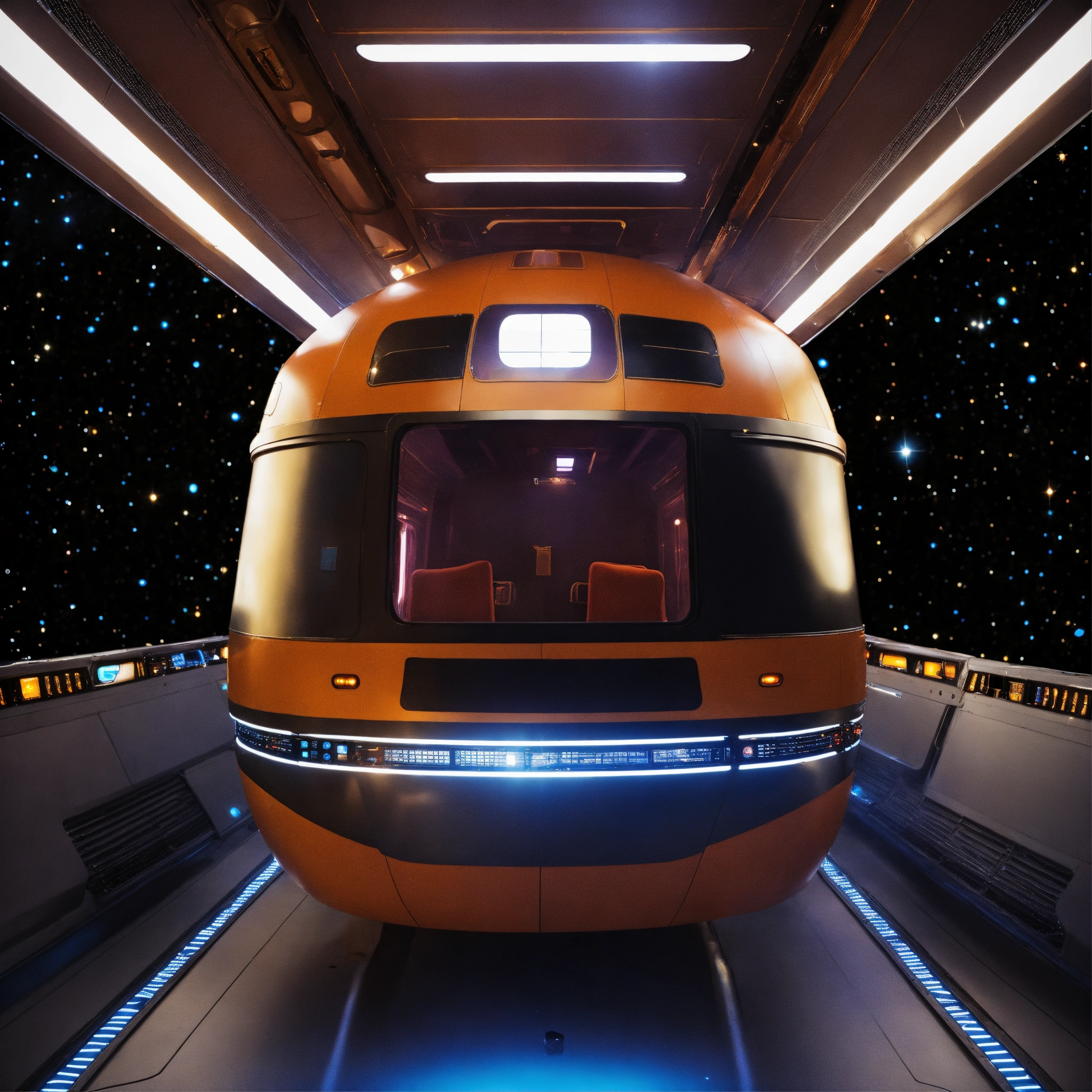 Lexica - Intergalactic tour bus starship traveling through deep space
