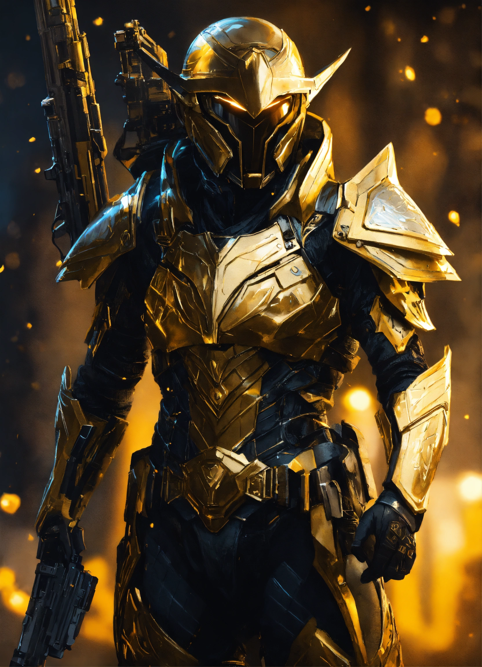 Lexica - Full body of a high elf sci fi soldier wearing heavy sci fi ...