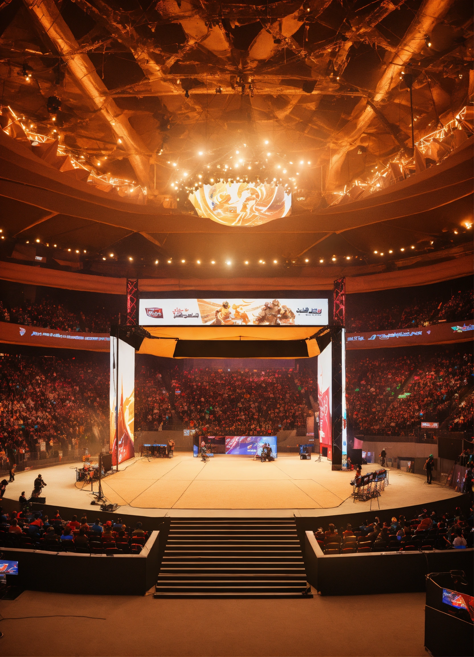 Lexica - Generate an image of a small esports venue's indoor desert ...