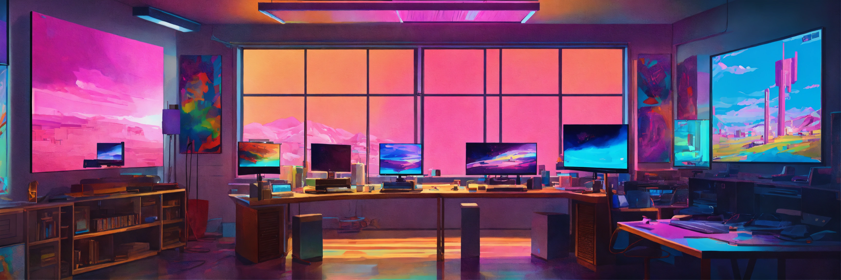 Lexica - A beautiful, sharp focus, modern artist studio. matrix vibes ...