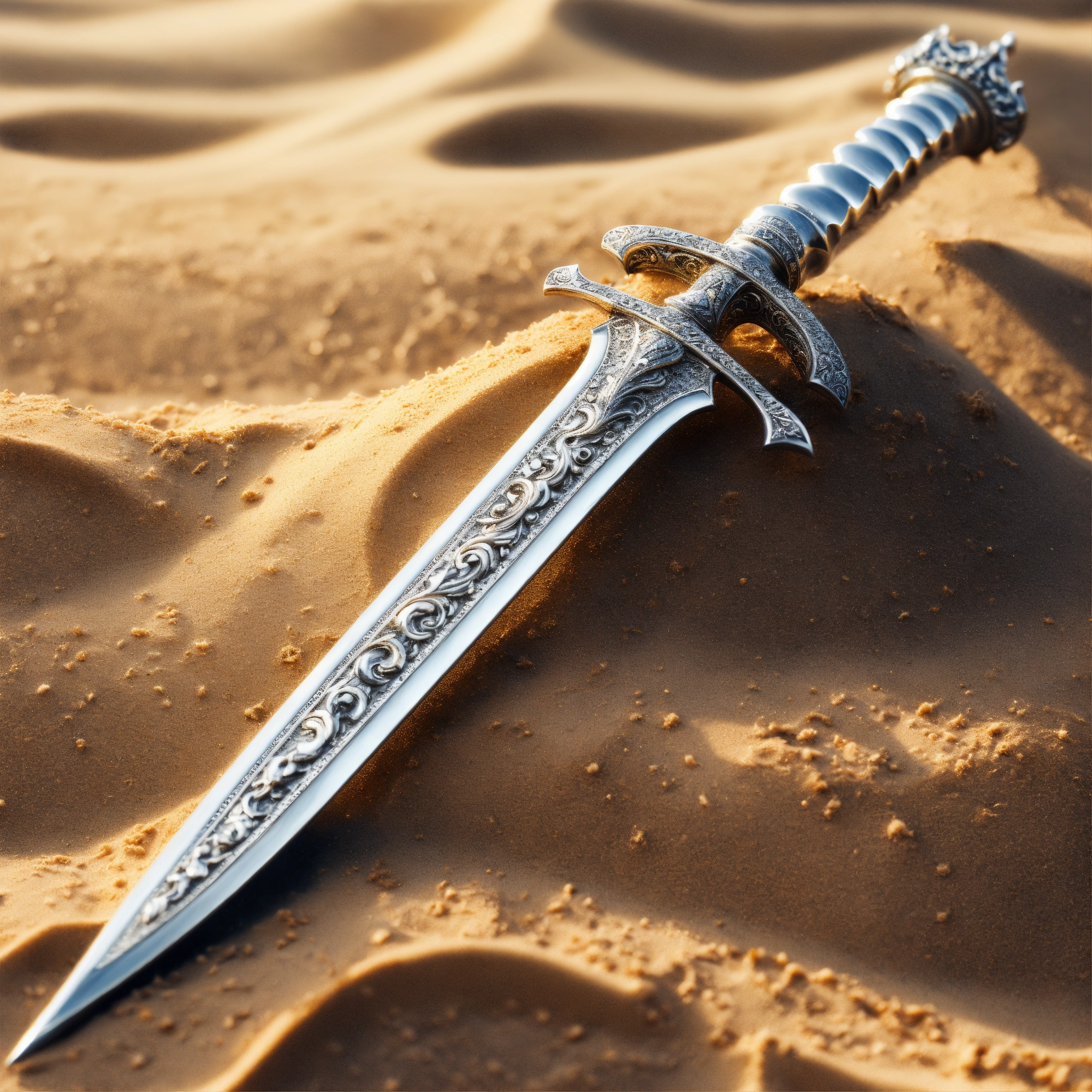 Lexica - 8k, picture of a narrow and delicate wavy curved dagger made ...