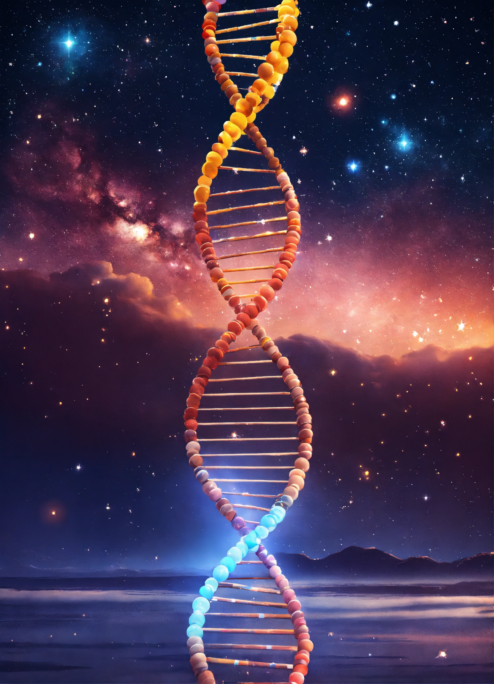 Lexica - DNA CODE STRUCTURE BACKGROUND STARRY SKY