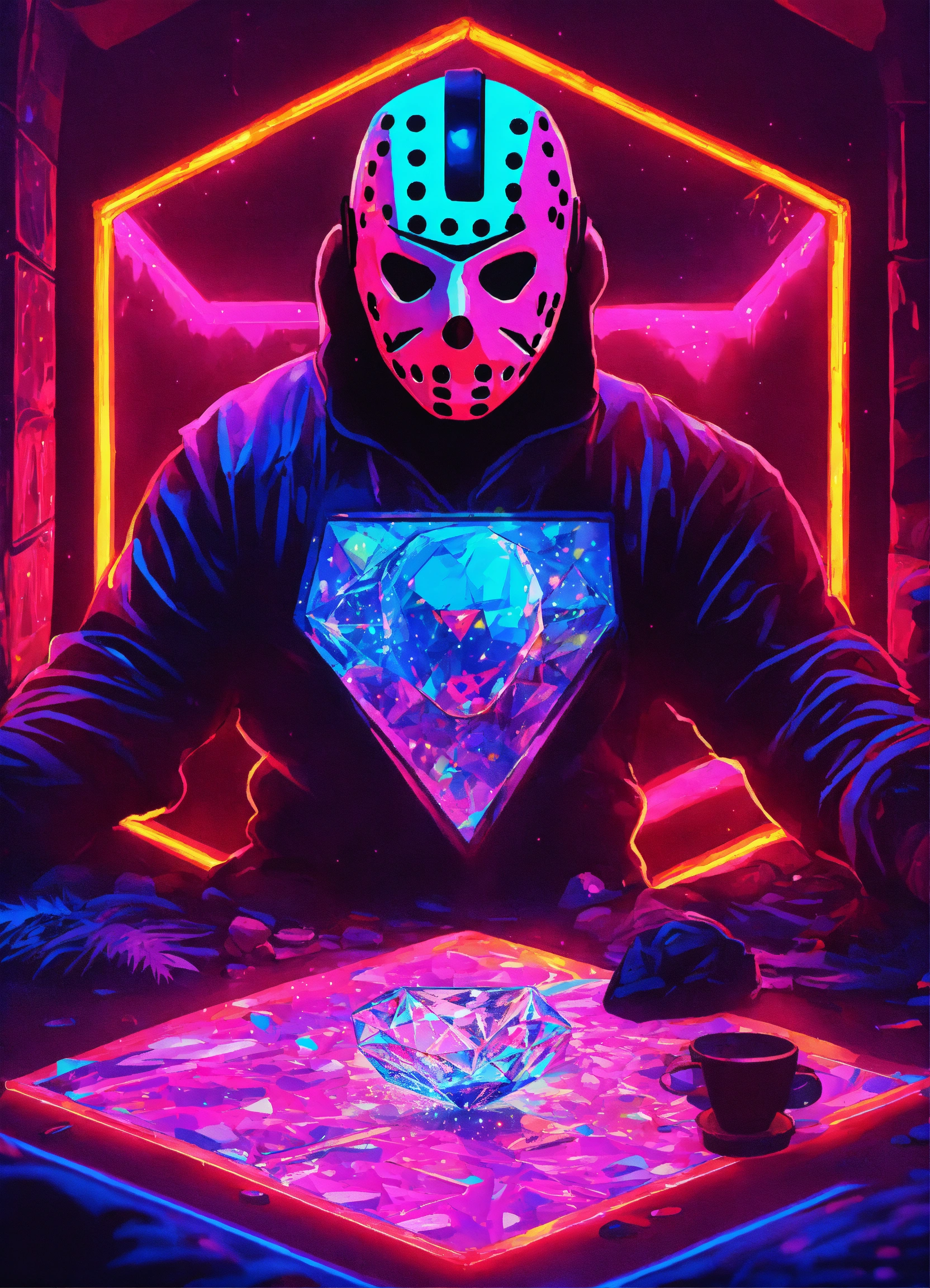Lexica - Perfect focus Jason Voorhees diamond neon black light DMT ...