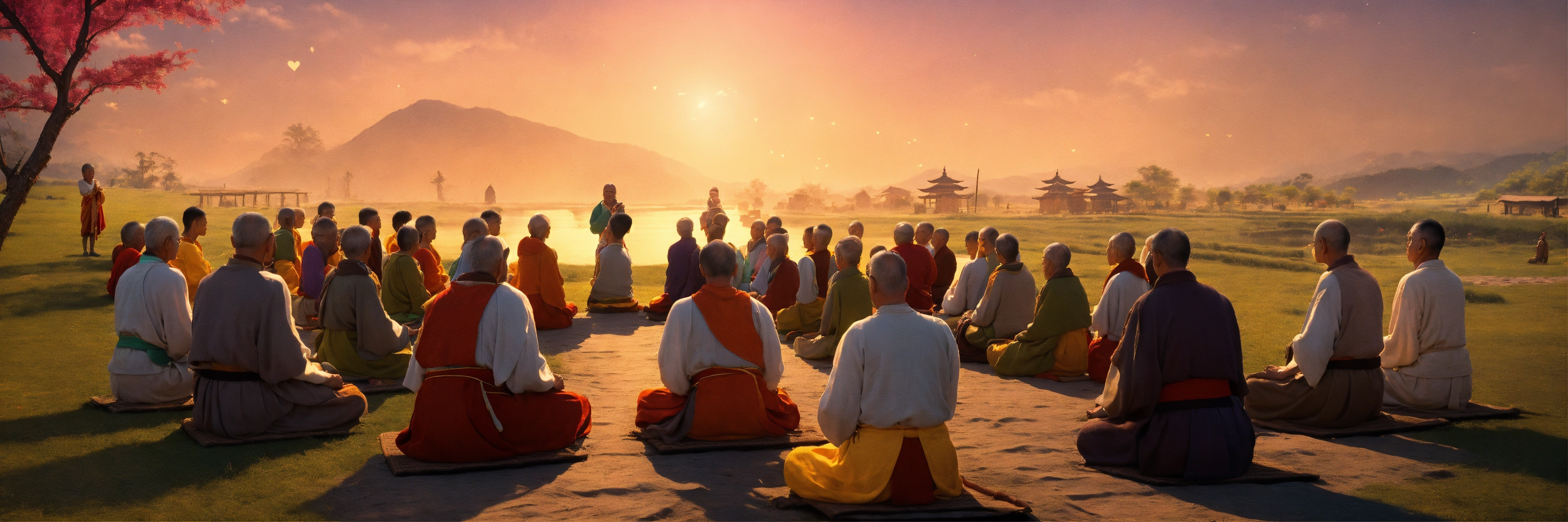 Lexica - Create an image of the Zen master preaching to a group of ...