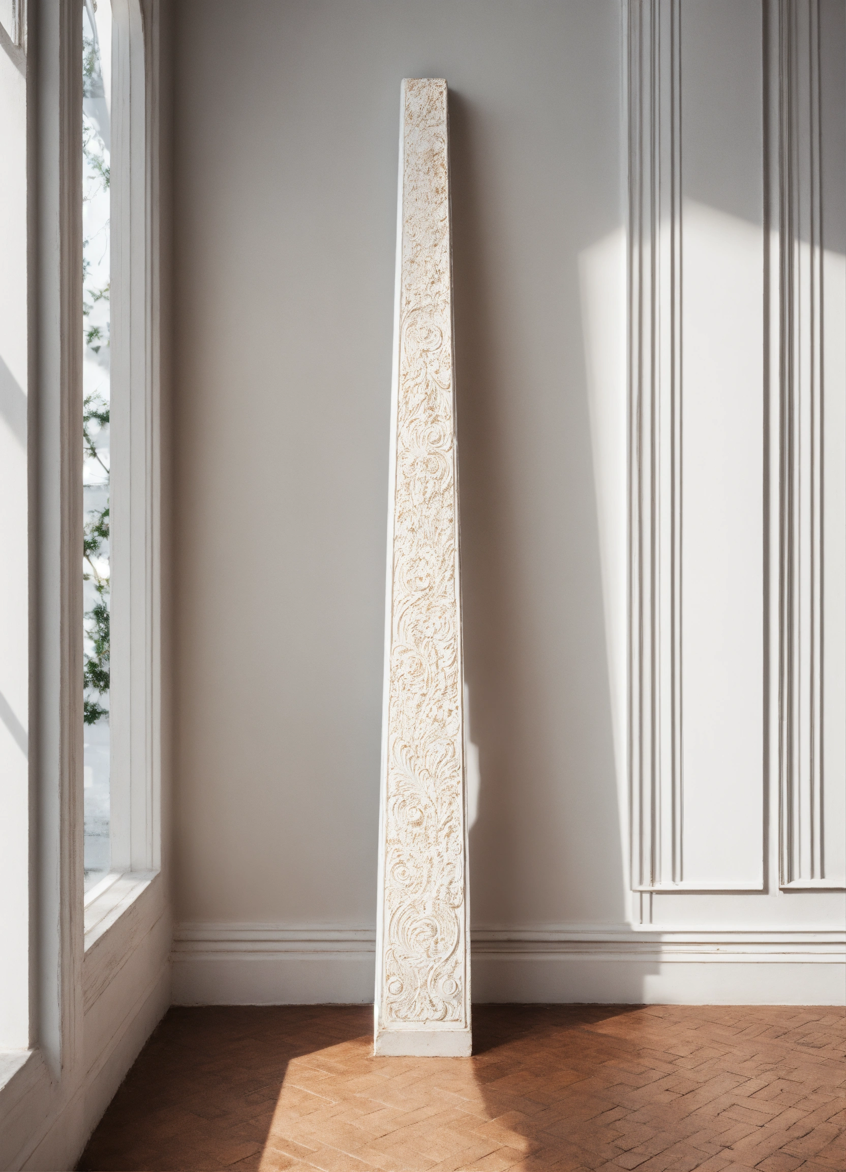 Lexica - White Greek beam on a white background. Front view.