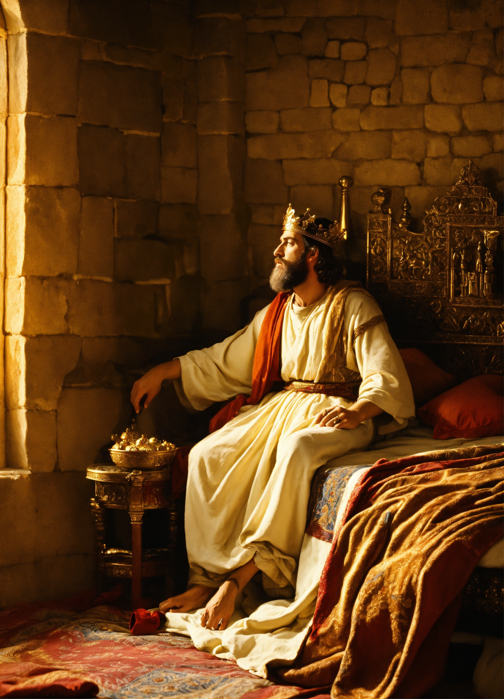 Lexica - King David wake up from his bed look at Jerusalem