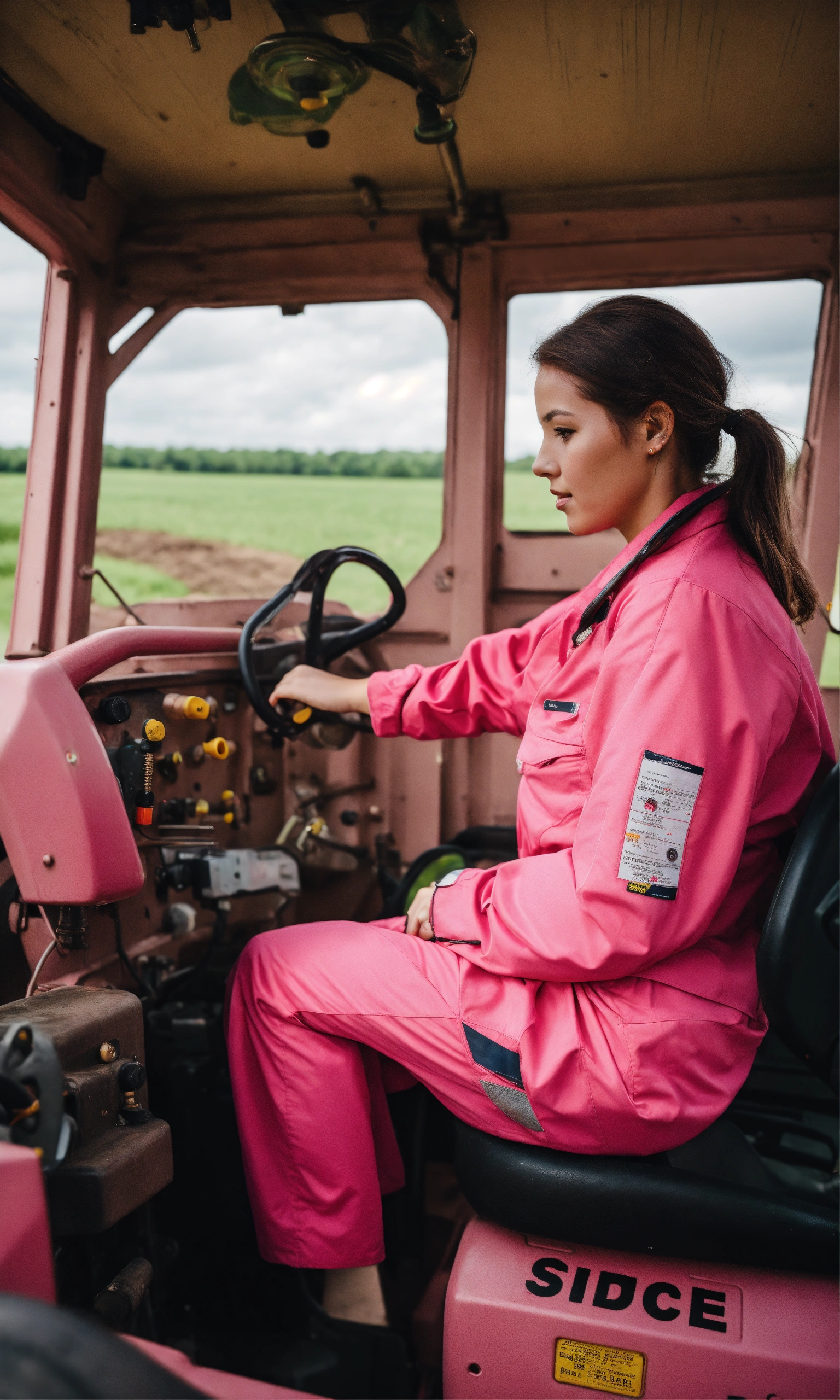 Lexica - 25 years old lady wearing pink swimming sitting inside of a ...