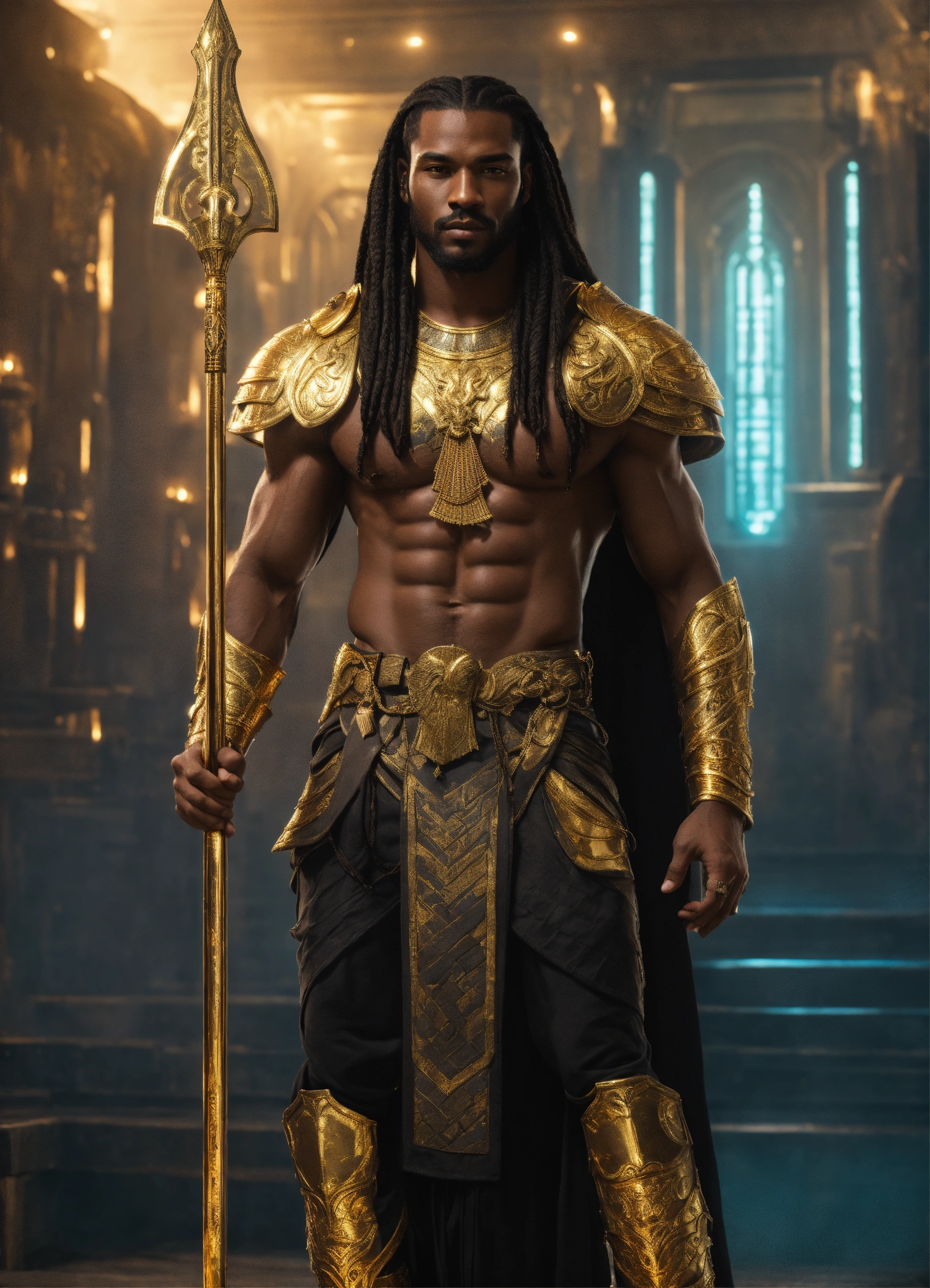 Lexica - Full body, Nubian God of Death, Handsome muscular black ...