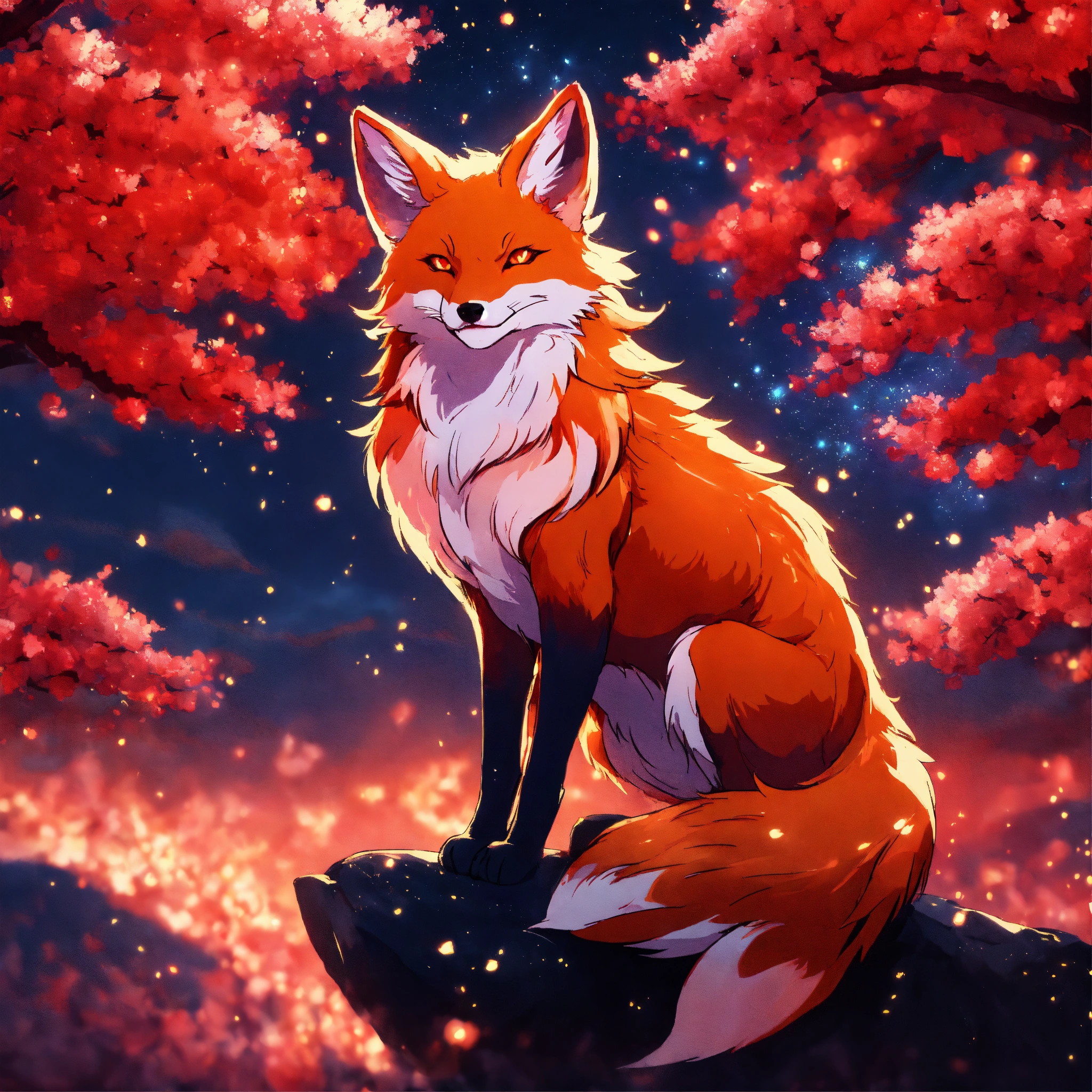 Lexica - Evil looking kitsune fox with flames coming out of it ...