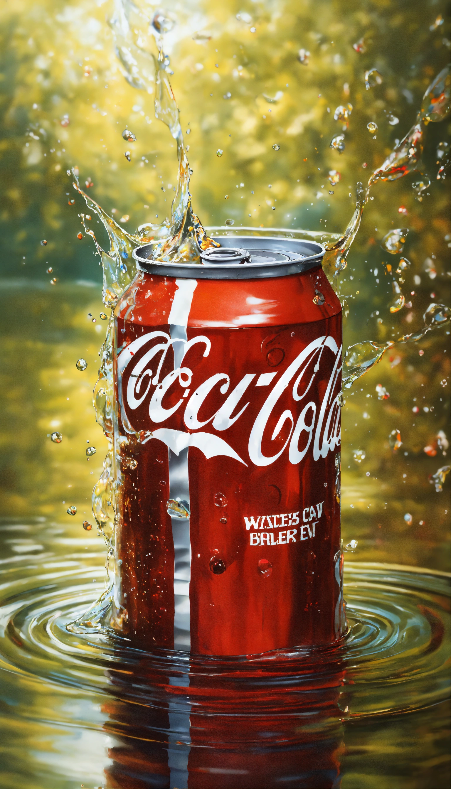 Lexica - Coca-Cola can, water mirror, art,photo realist