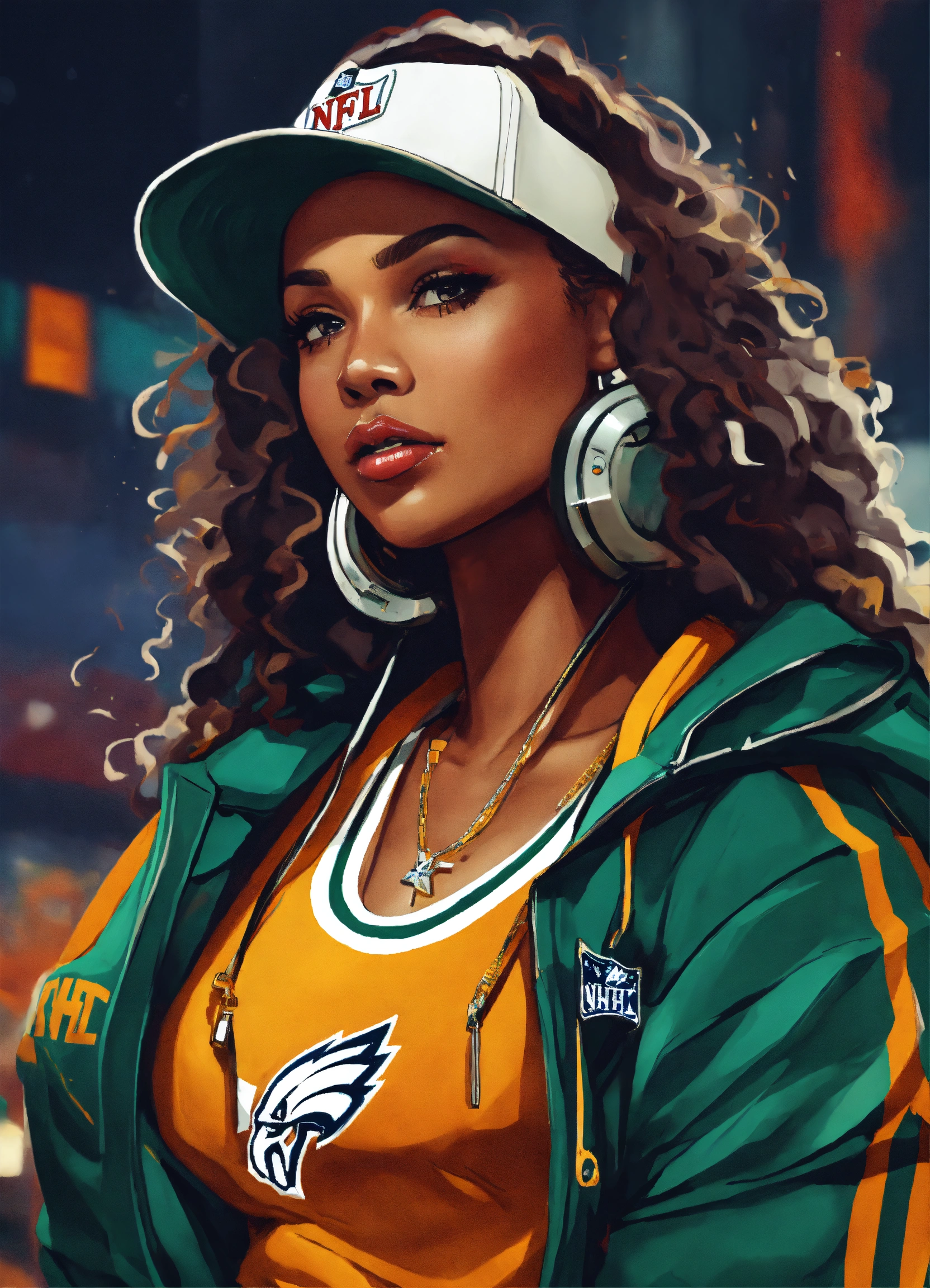 Lexica - Hip hop art style nfl girl