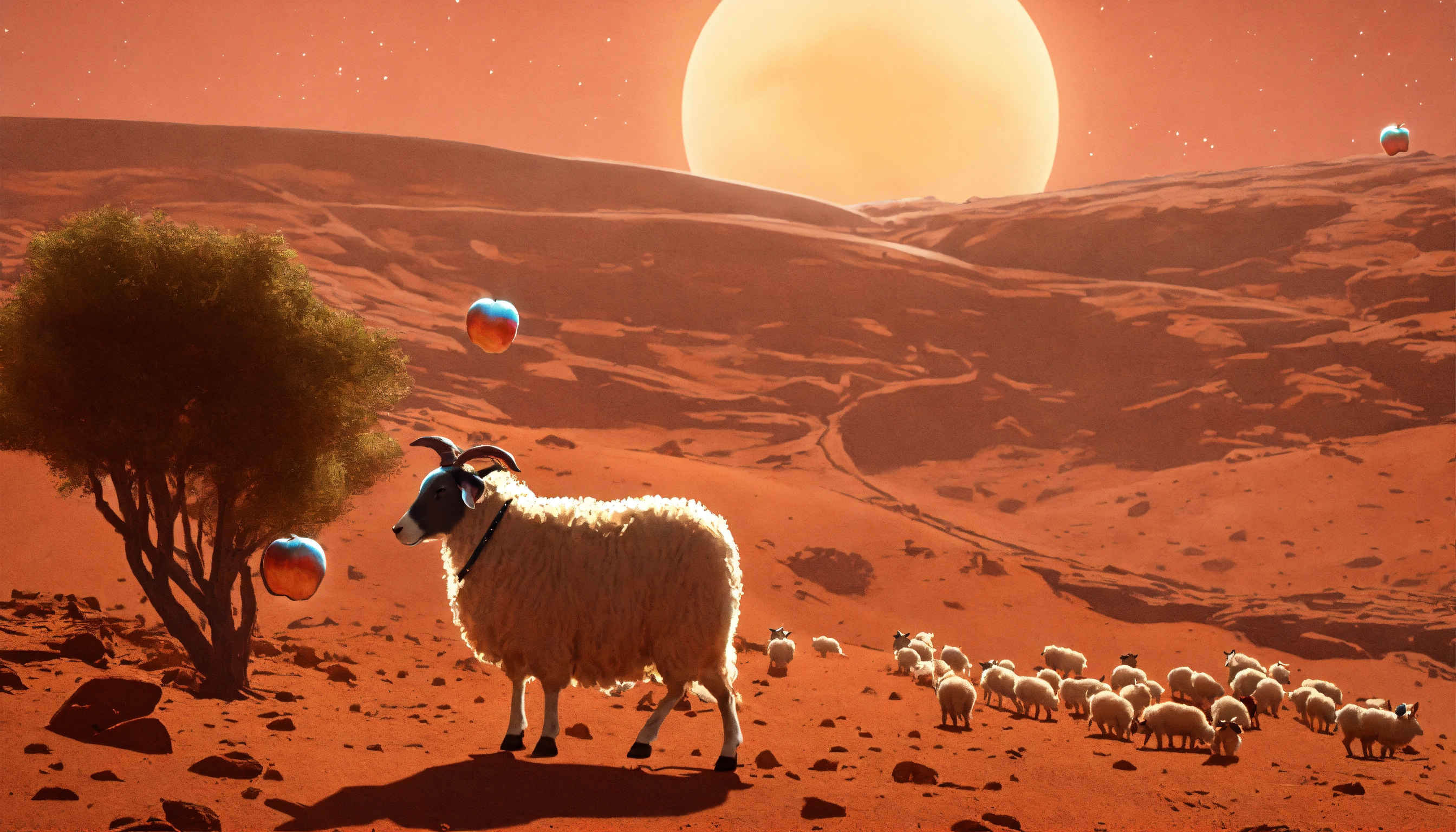 Lexica - Create a visual representation of a shepherd herding sheep on ...