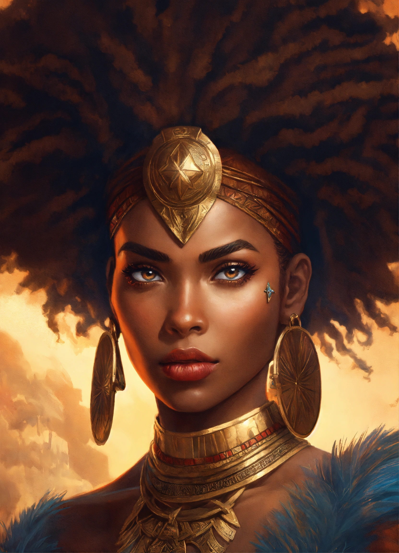 Lexica - "african Wonder Woman", Nubia, big hair, magical, heroine ...
