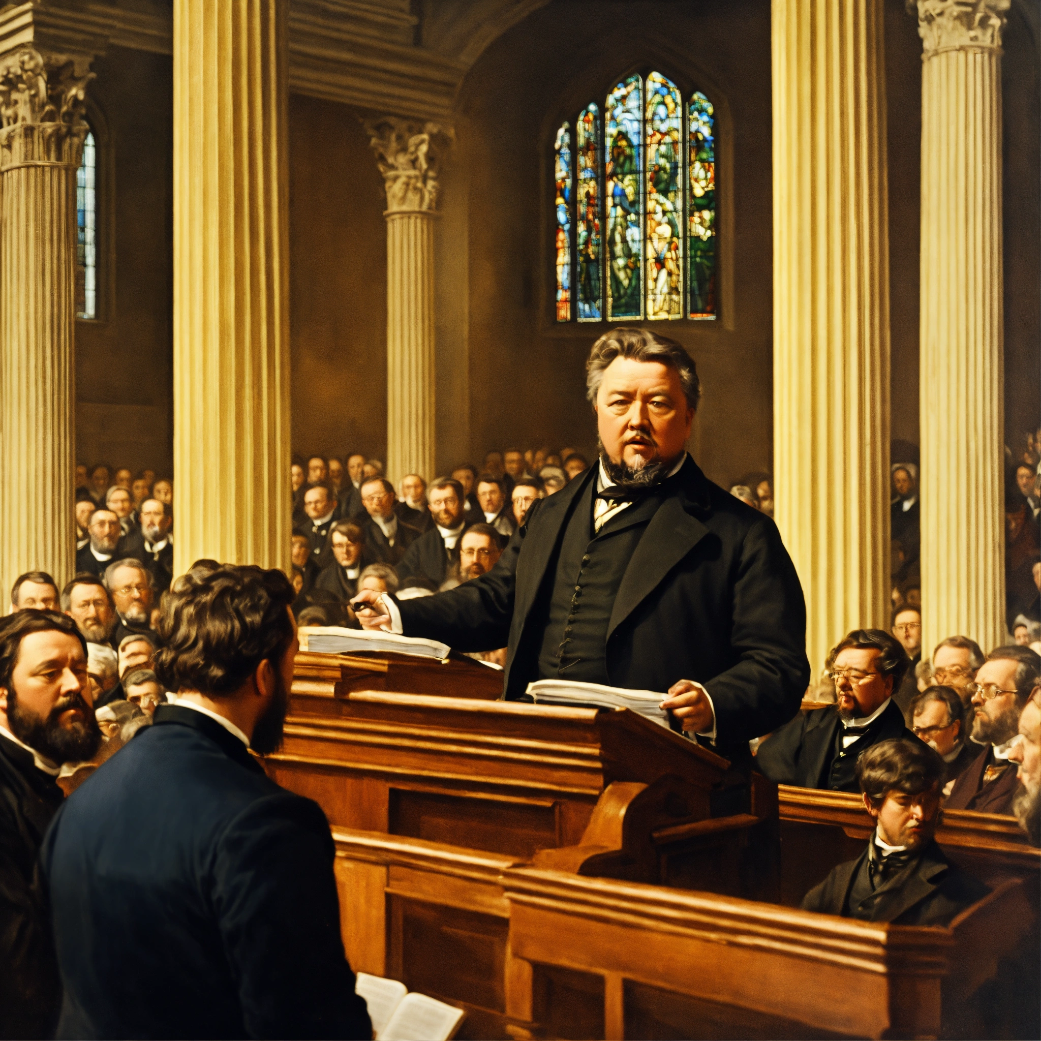 Lexica - Charles Spurgeon, photorealistic, preaching a sermon at a ...