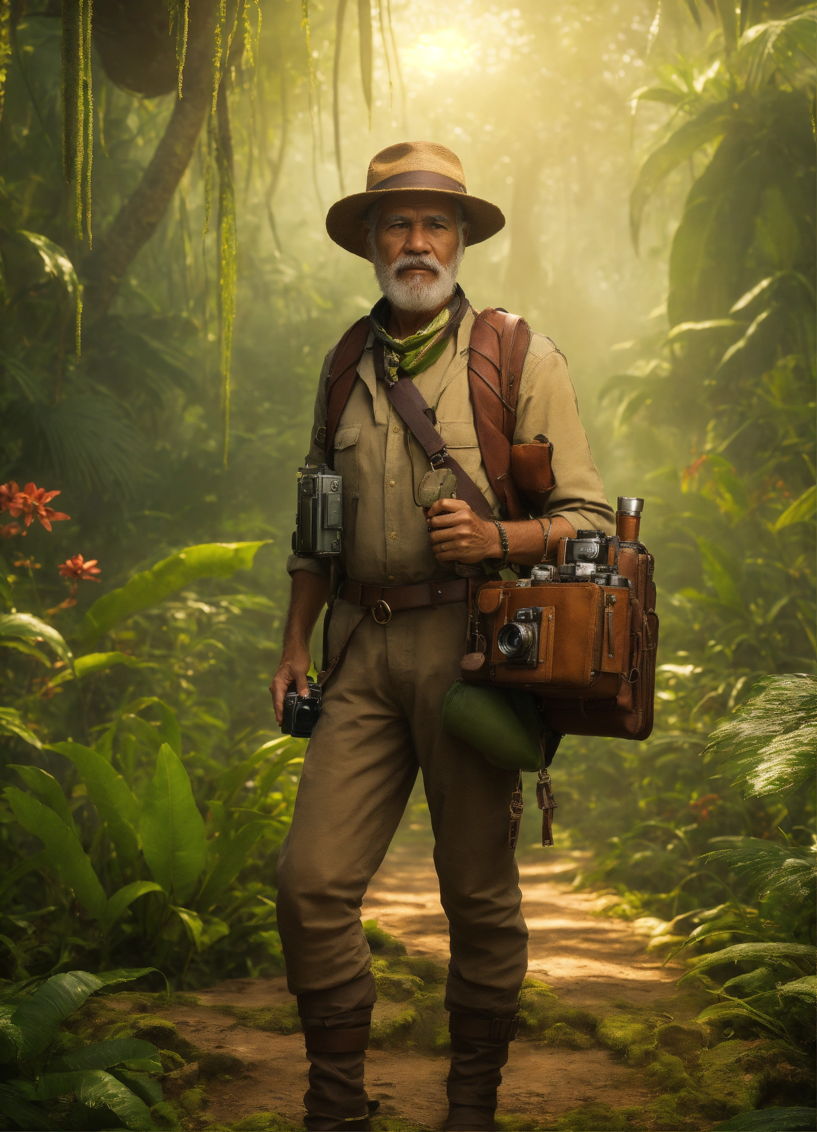 Lexica - A 60 year old botanist in a tropical jungle, thatched and ...