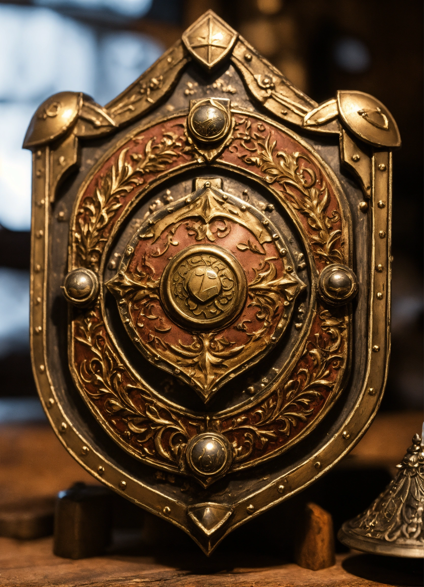 Lexica - Dwarf crest metal shield, scale