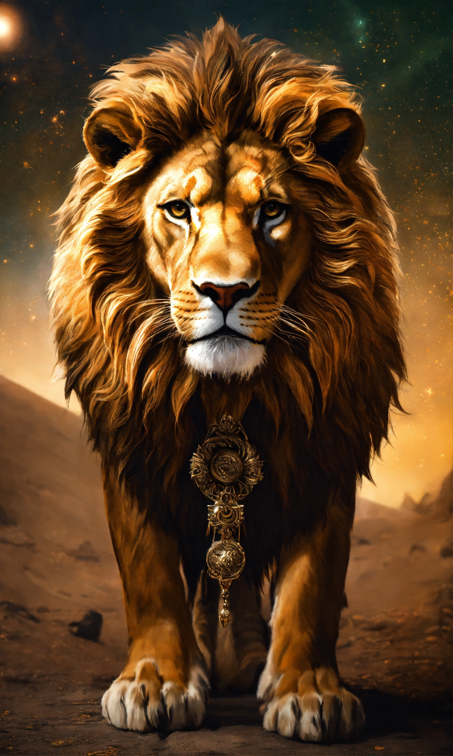 Lexica - A strong creature half human half lion, full body, facing ...