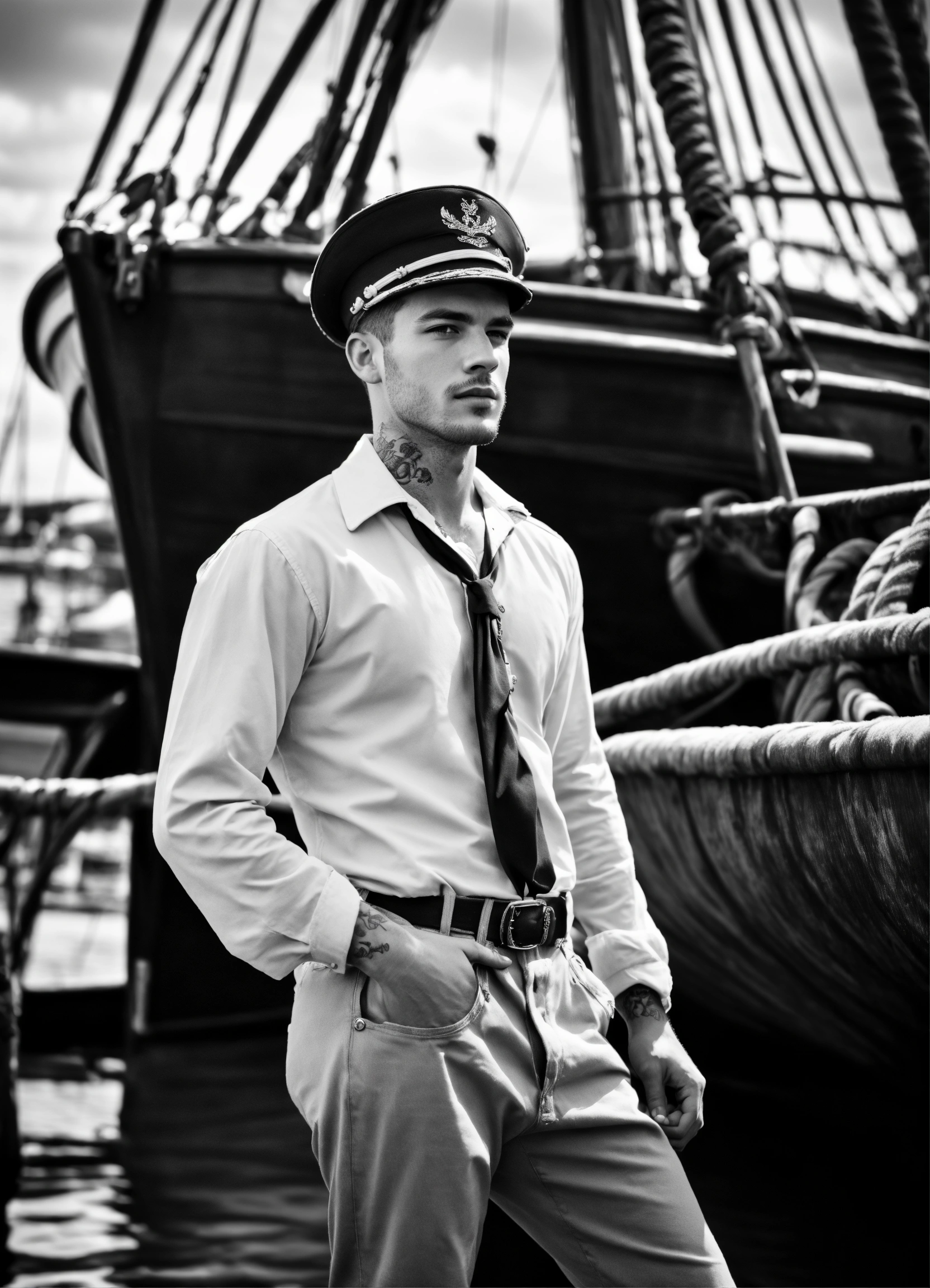 Lexica - Photorealistic, blackandwhite, young male, art, handsome model ...