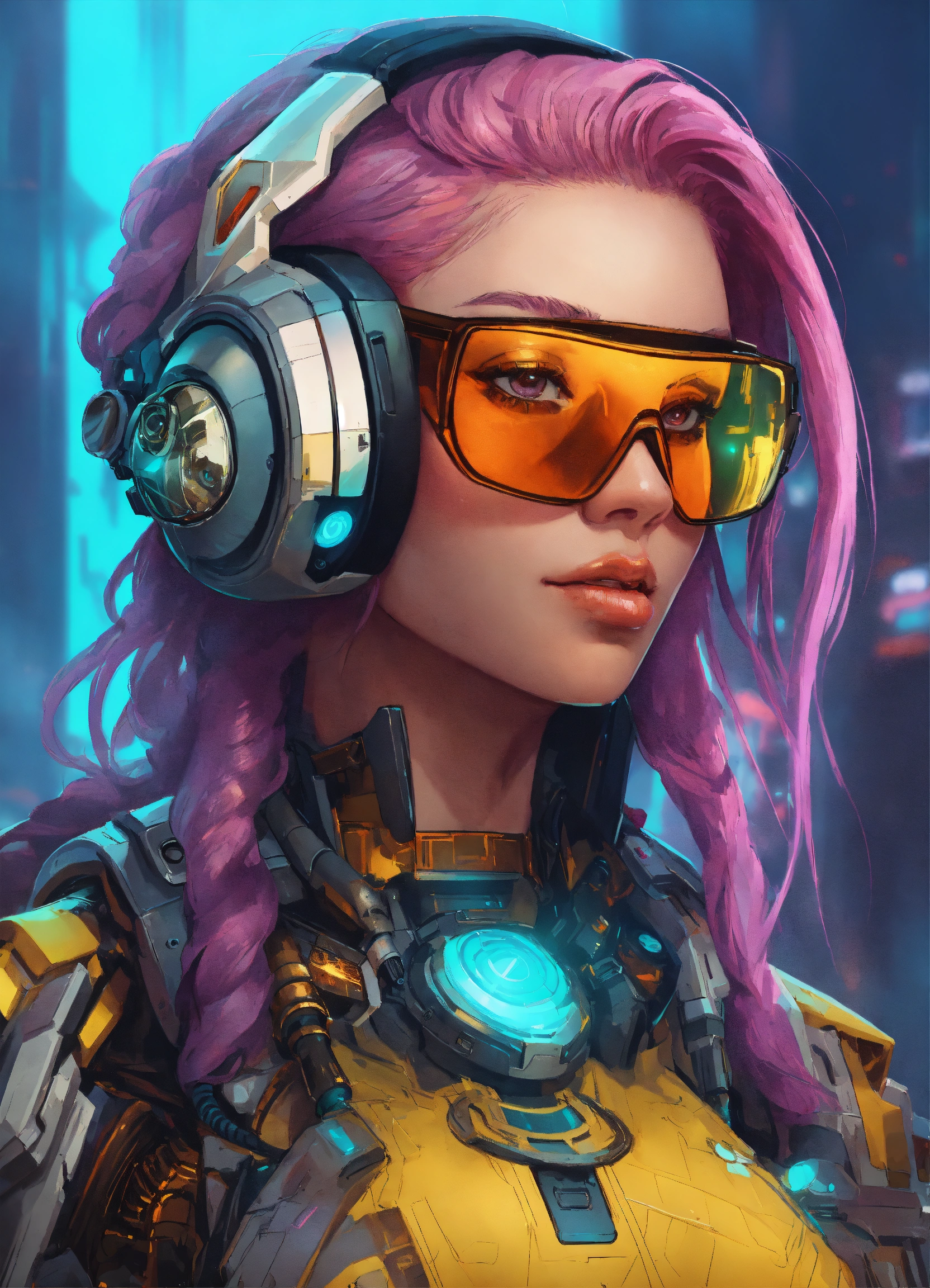 Lexica - White woman, half body, dreads, sunglasses, jewelry, hologram ...