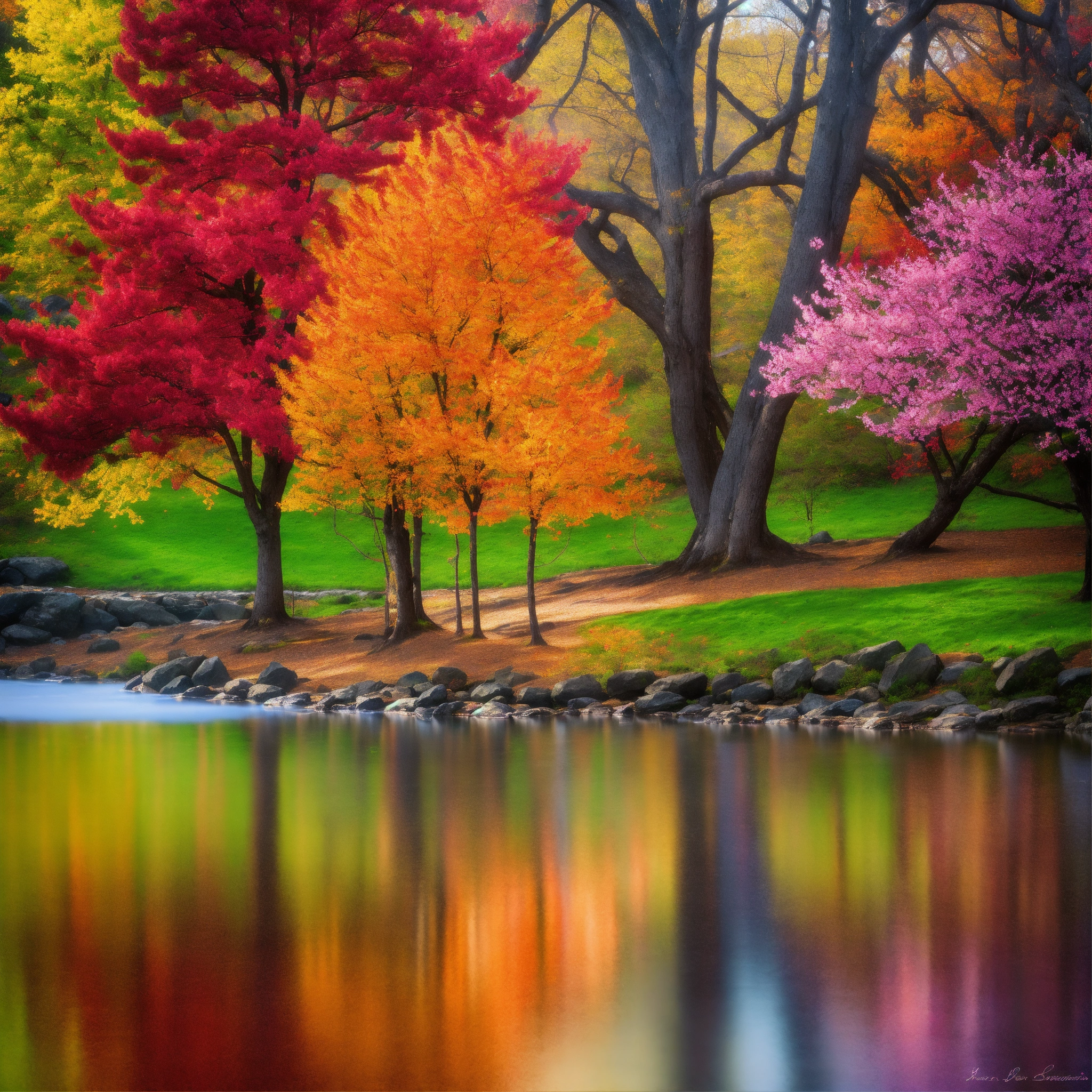 Lexica - "four distinct seasons" one gorgeous tree with colorful fall ...