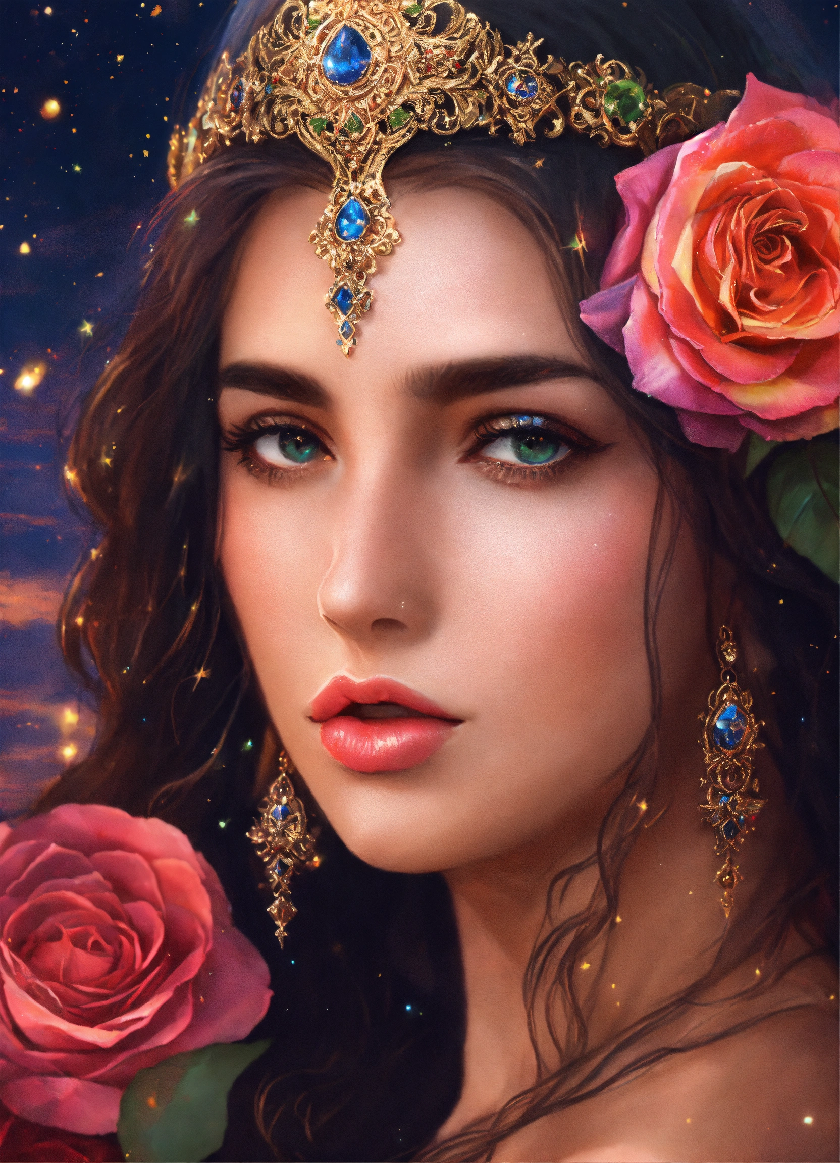 Lexica - Armenian Goddess Astlik Astłik Astghik beauty water roses star ...