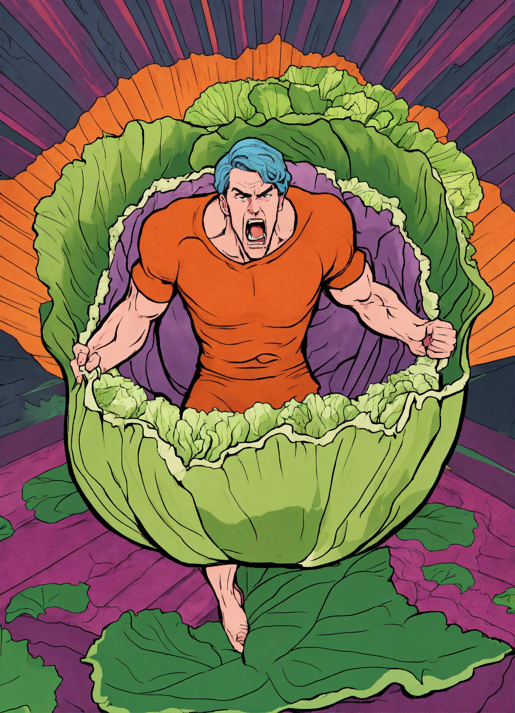 Lexica - An aggressive man get into the cabbage. comics, psychedelic ...