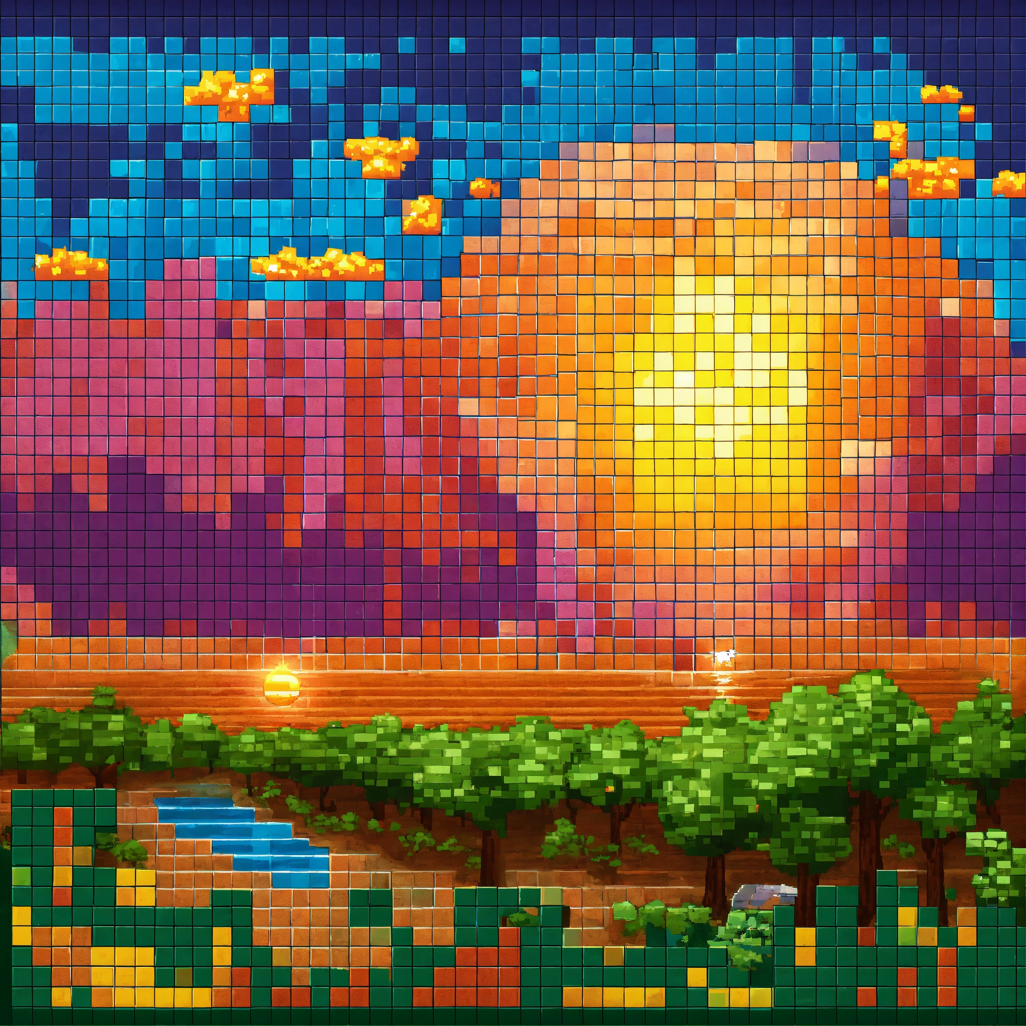 Lexica - 2d tetris pixel art, sun glass