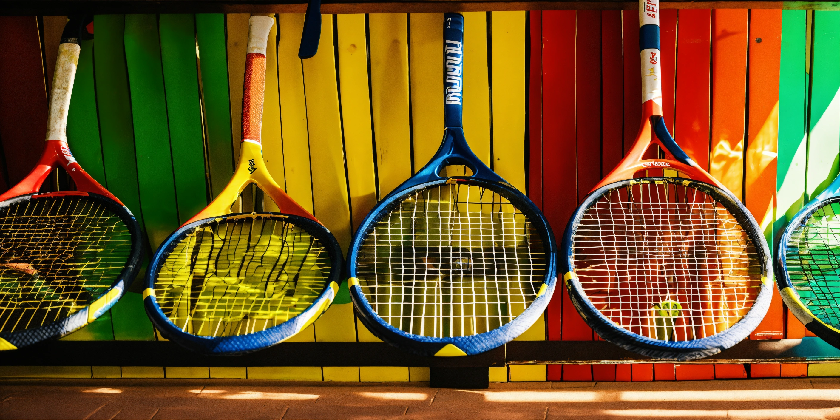 Lexica - A person selecting a beach tennis racket in a shop, captured ...