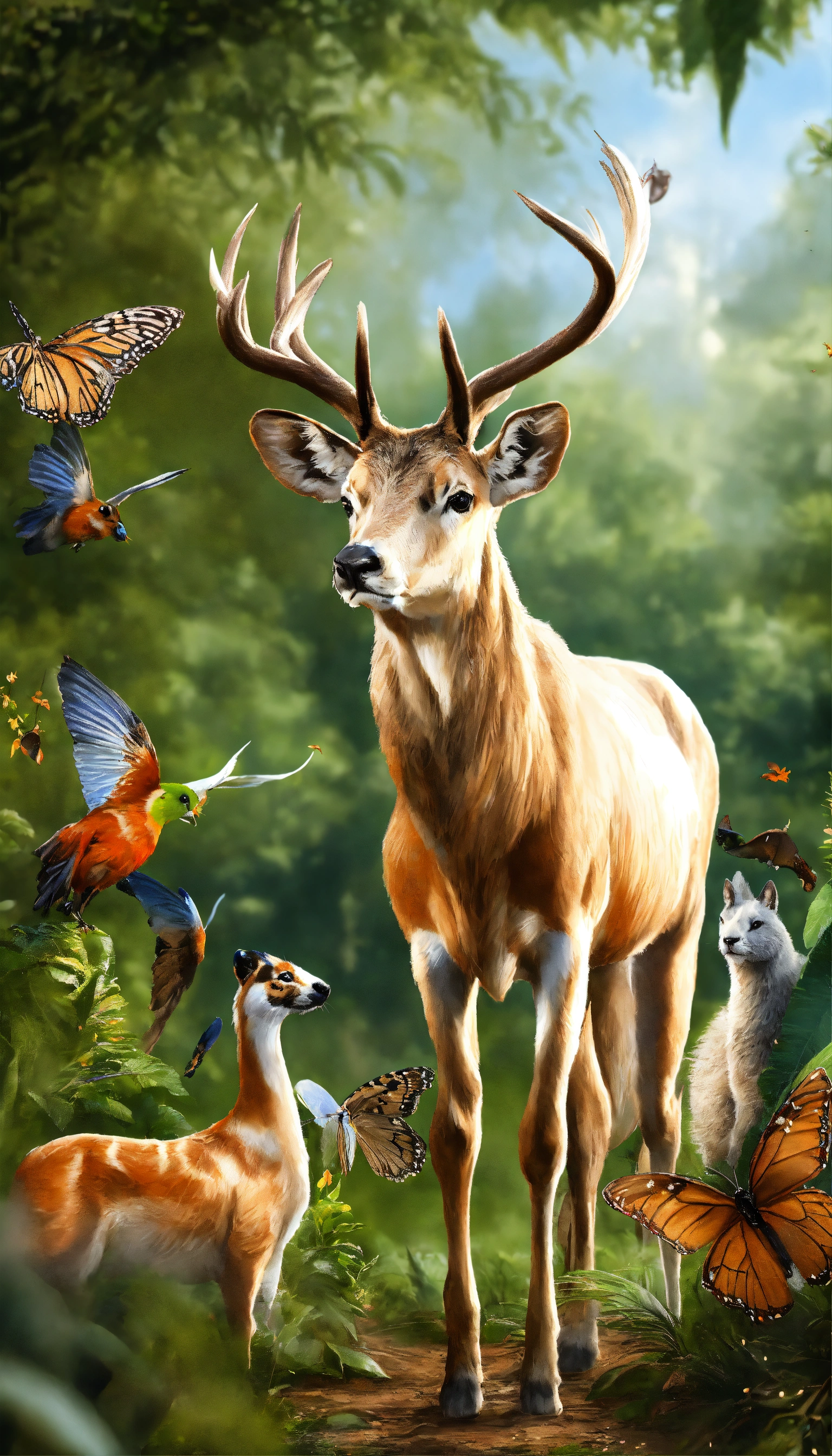 Lexica - Nature with animals, realistic