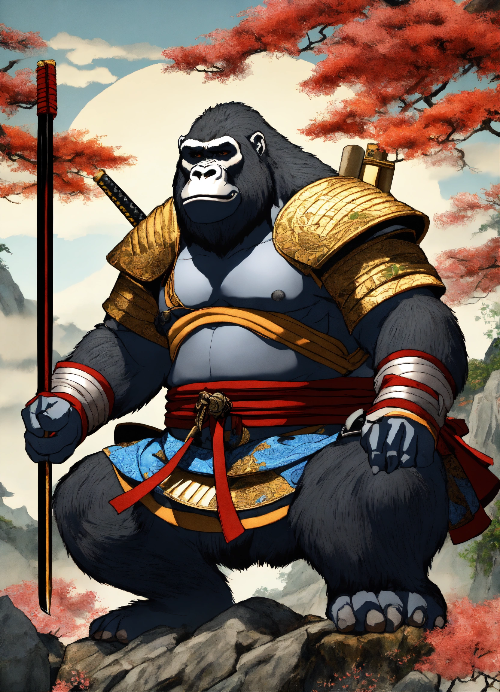 Lexica - 3D animation, there is a silverback gorilla with a bow and ...